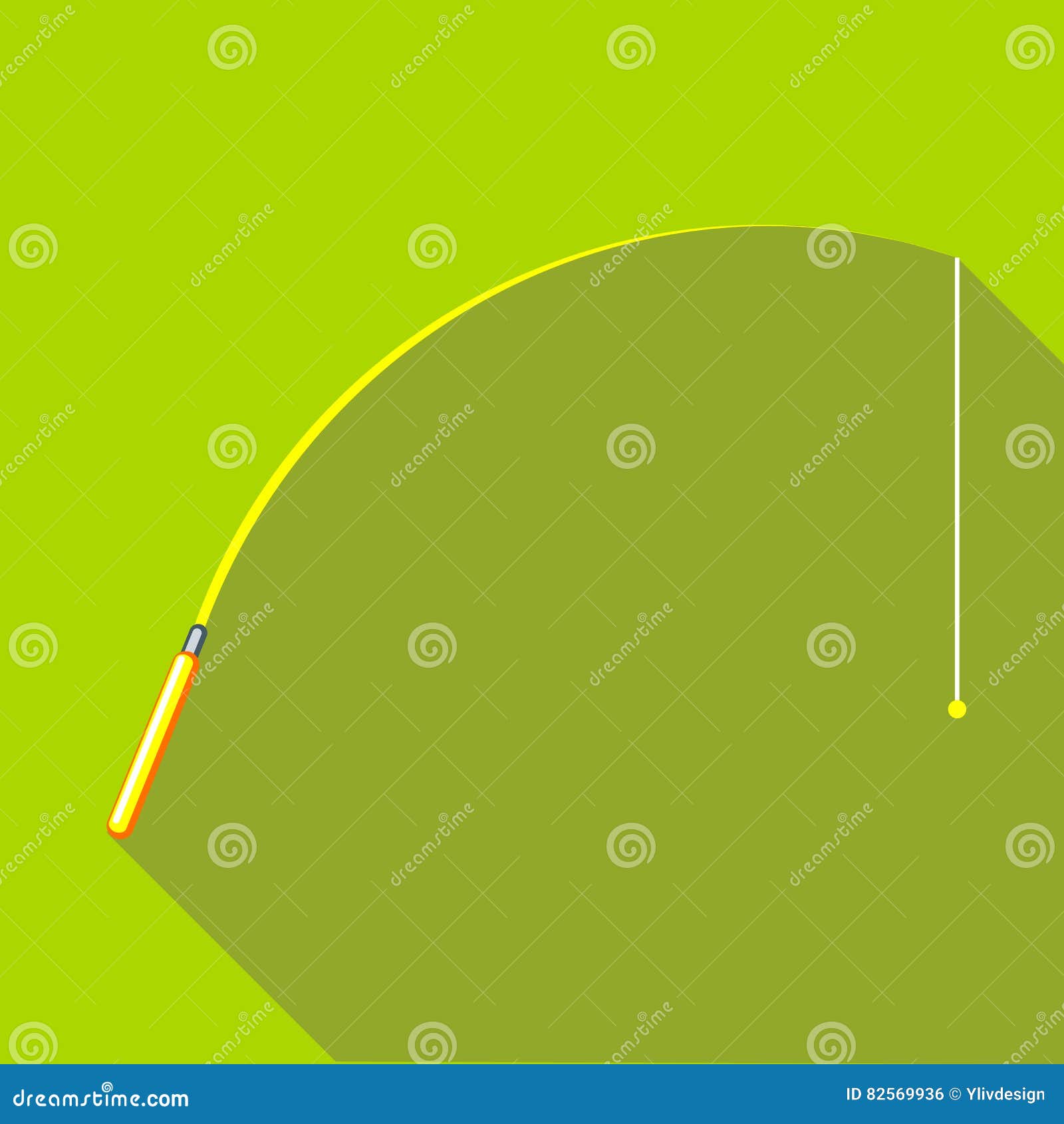 Rod icon, flat style stock vector. Illustration of instrument - 82569936