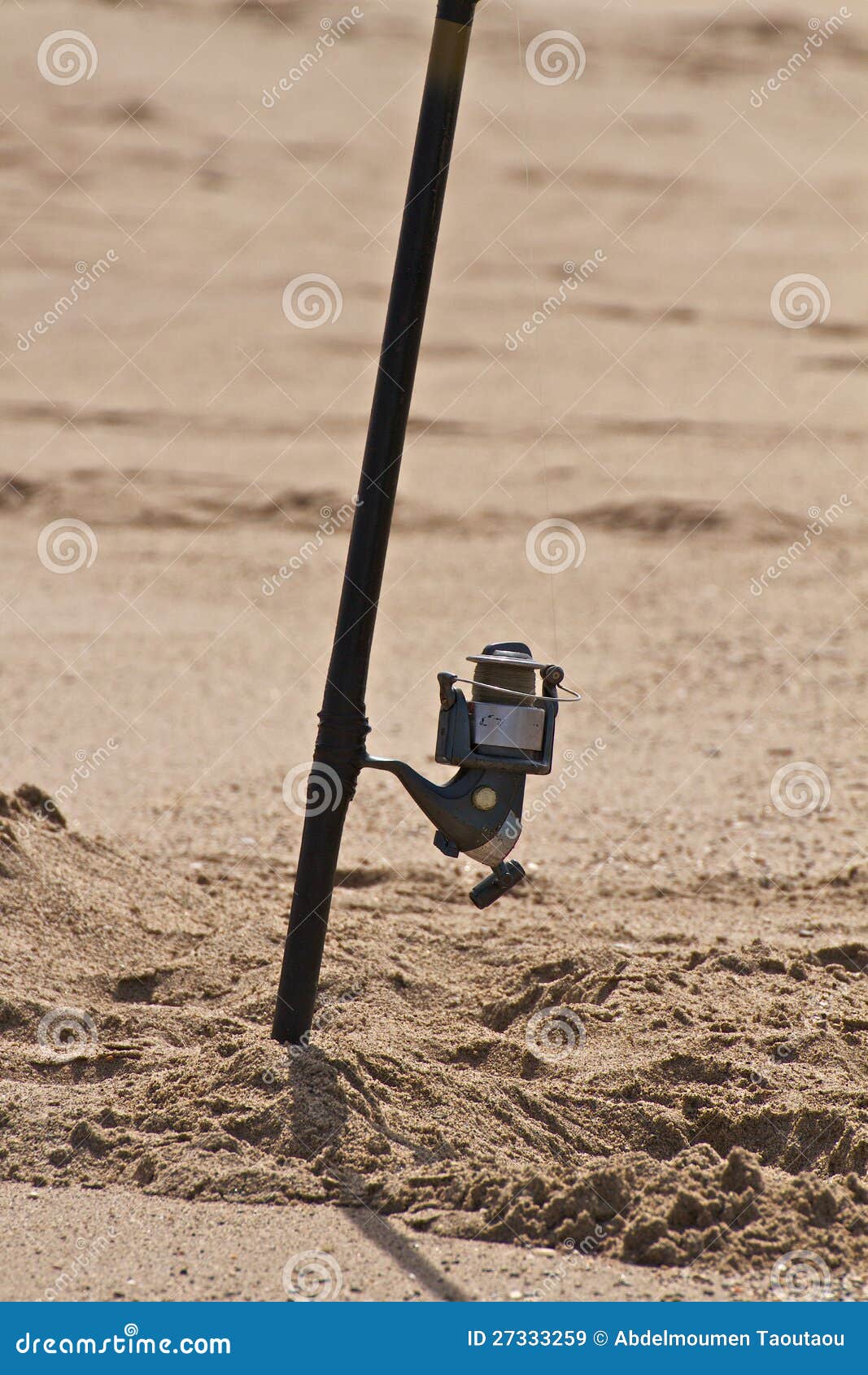 Rod in sand stock image. Image of ardour, bobbin, mediterranean - 27333259