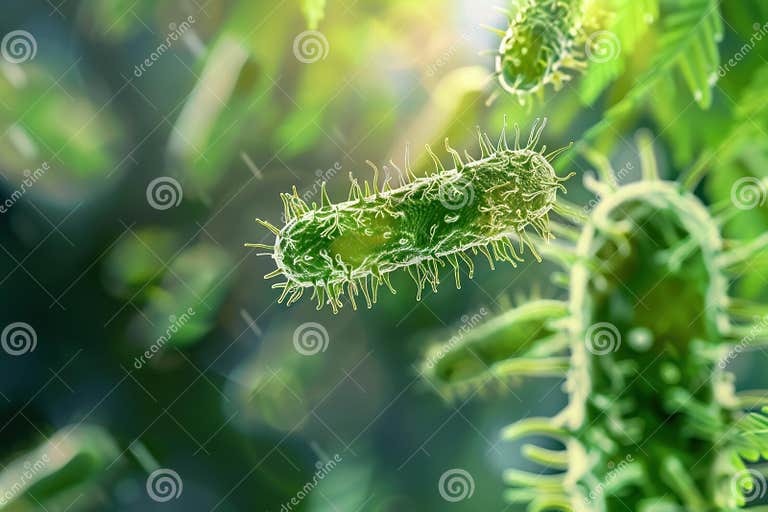 Microscopic View of Bacteria Multiplying Stock Illustration ...