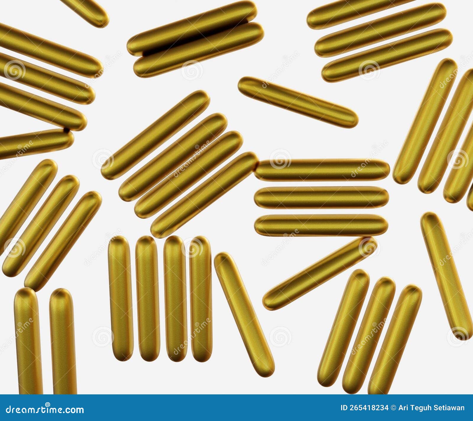 Rod-shaped Gold Nanoparticles or Gold Nanorod 3d Rendering Stock ...