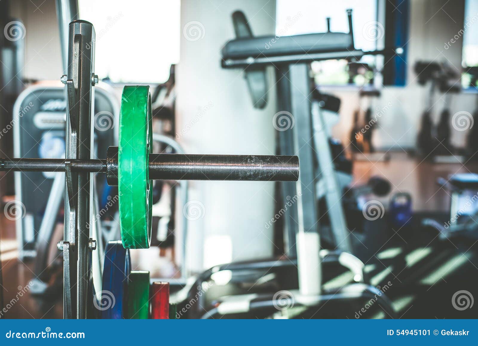 Rod with weights stock image. Image of personal, bodybuilding - 54945101