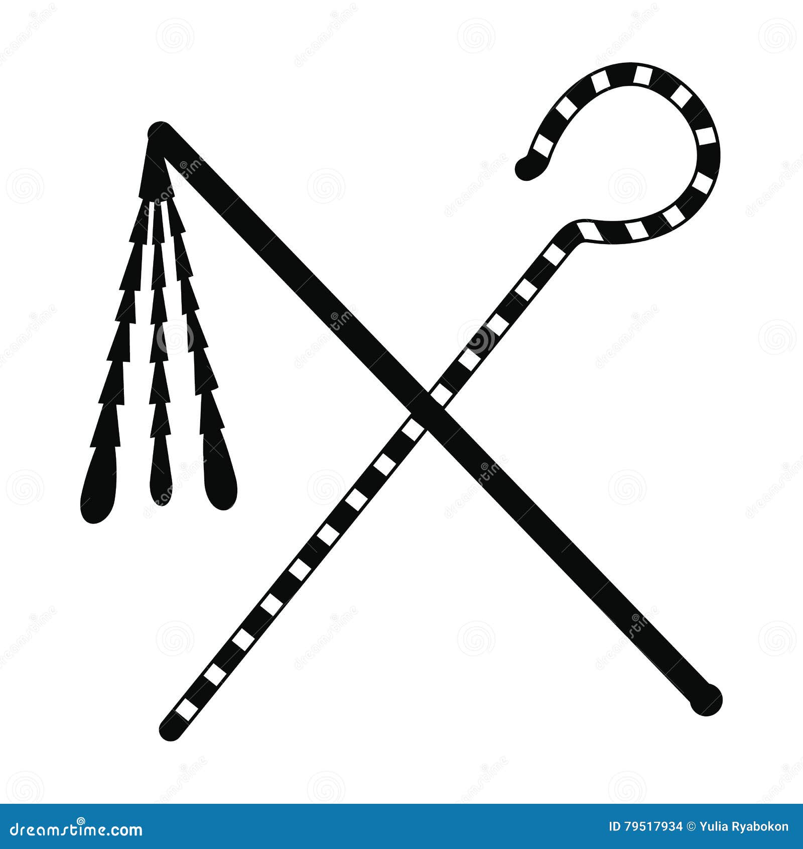 Rod and Whip of Pharaoh Icon, Simple Style Stock Vector - Illustration ...