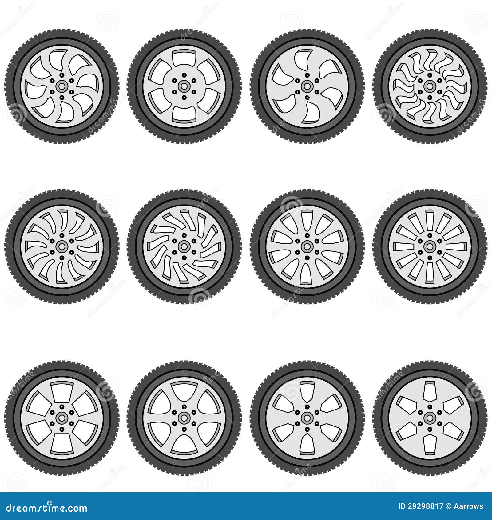 Roda Automotriz Com Rodas Da Liga Ilustração do Vetor - Ilustração de ...