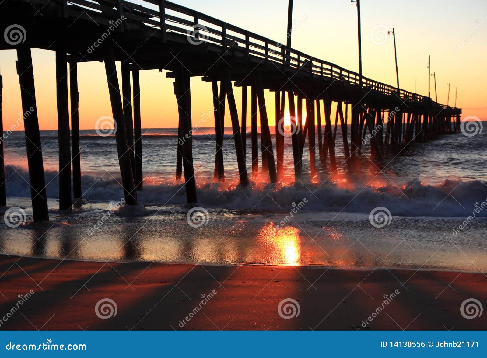 Rodanthe Pier stock photo. Image of hatteras, banks, sunrise - 14130556