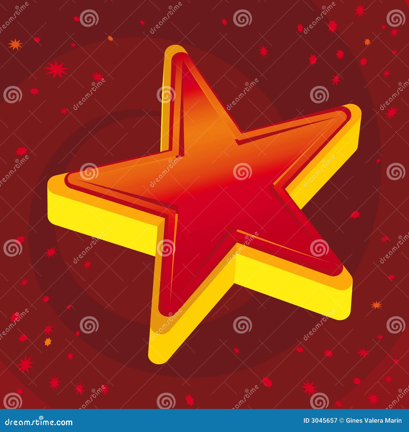 Rode 3d ster (vector) vector illustratie. Illustration of ster - 3045657