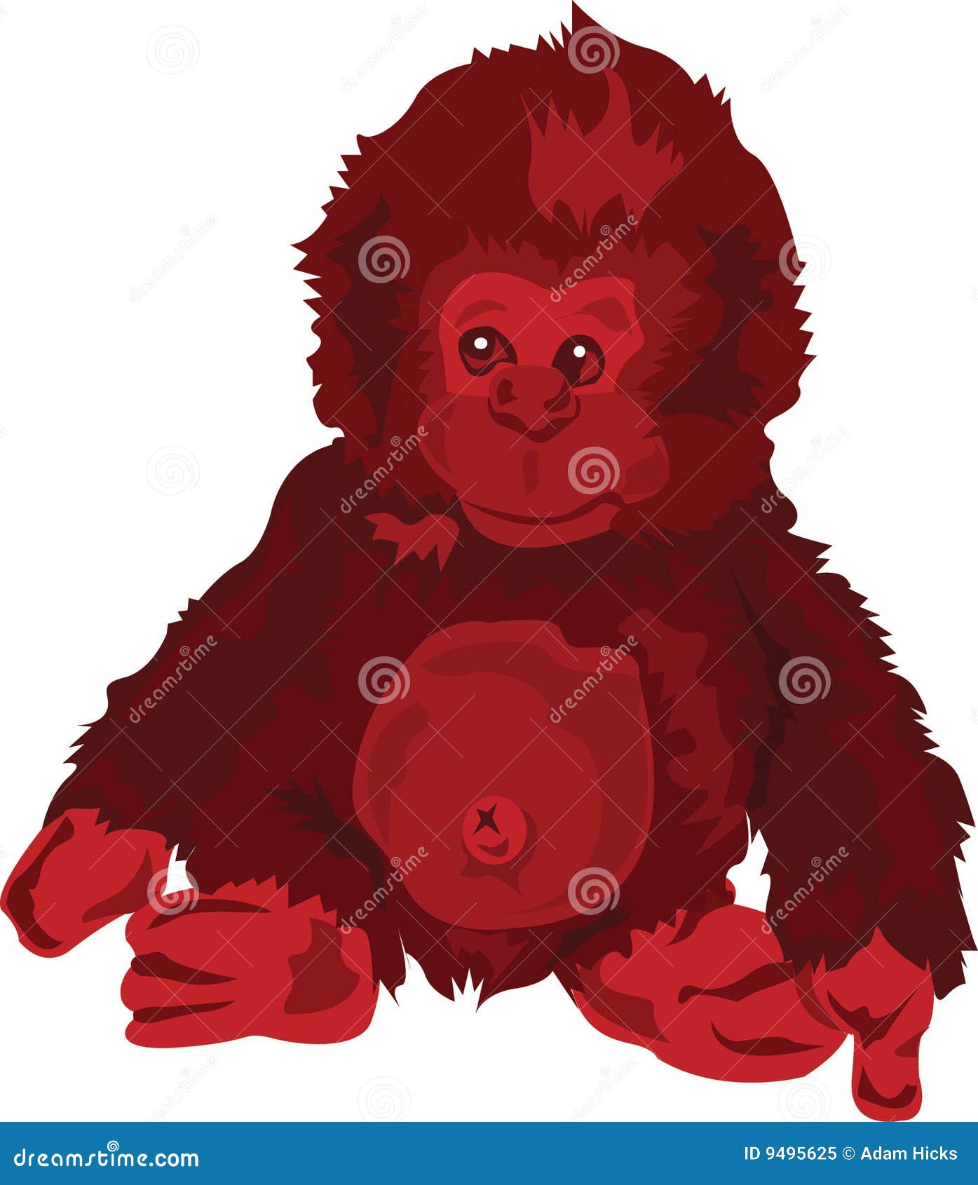 Rode aap vector illustratie. Illustration of humeur, dier - 9495625