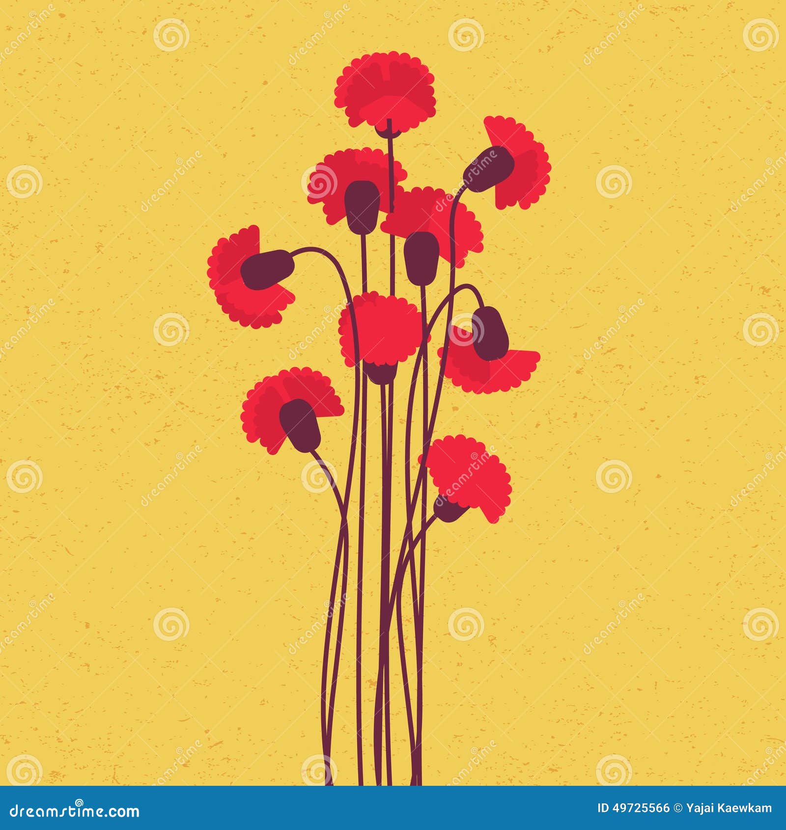 Rode anjer vector illustratie. Illustration of botanisch - 49725566