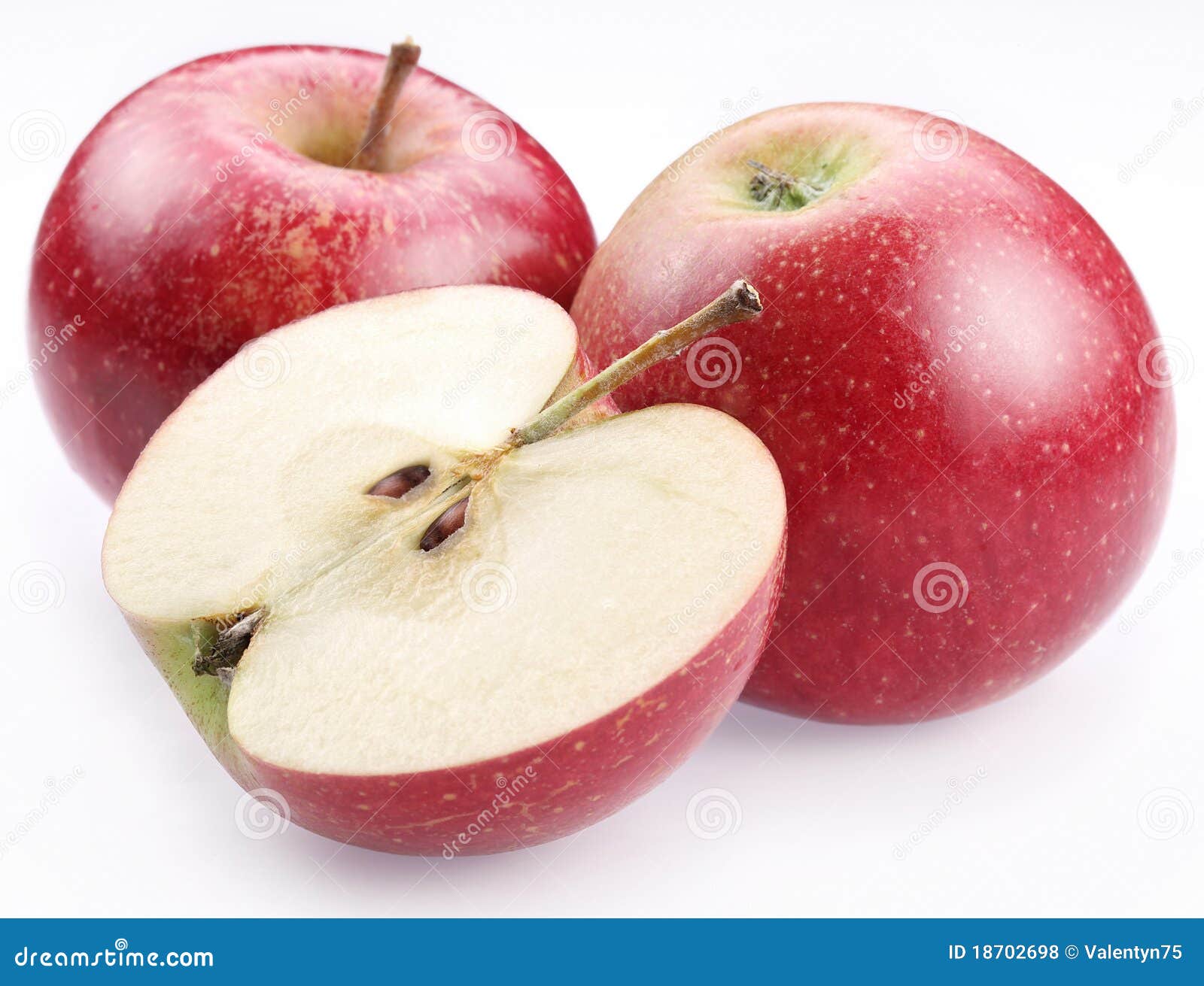 Rode Appel En De Helft Van Appel. Stock Foto - Image of levendig, nave ...