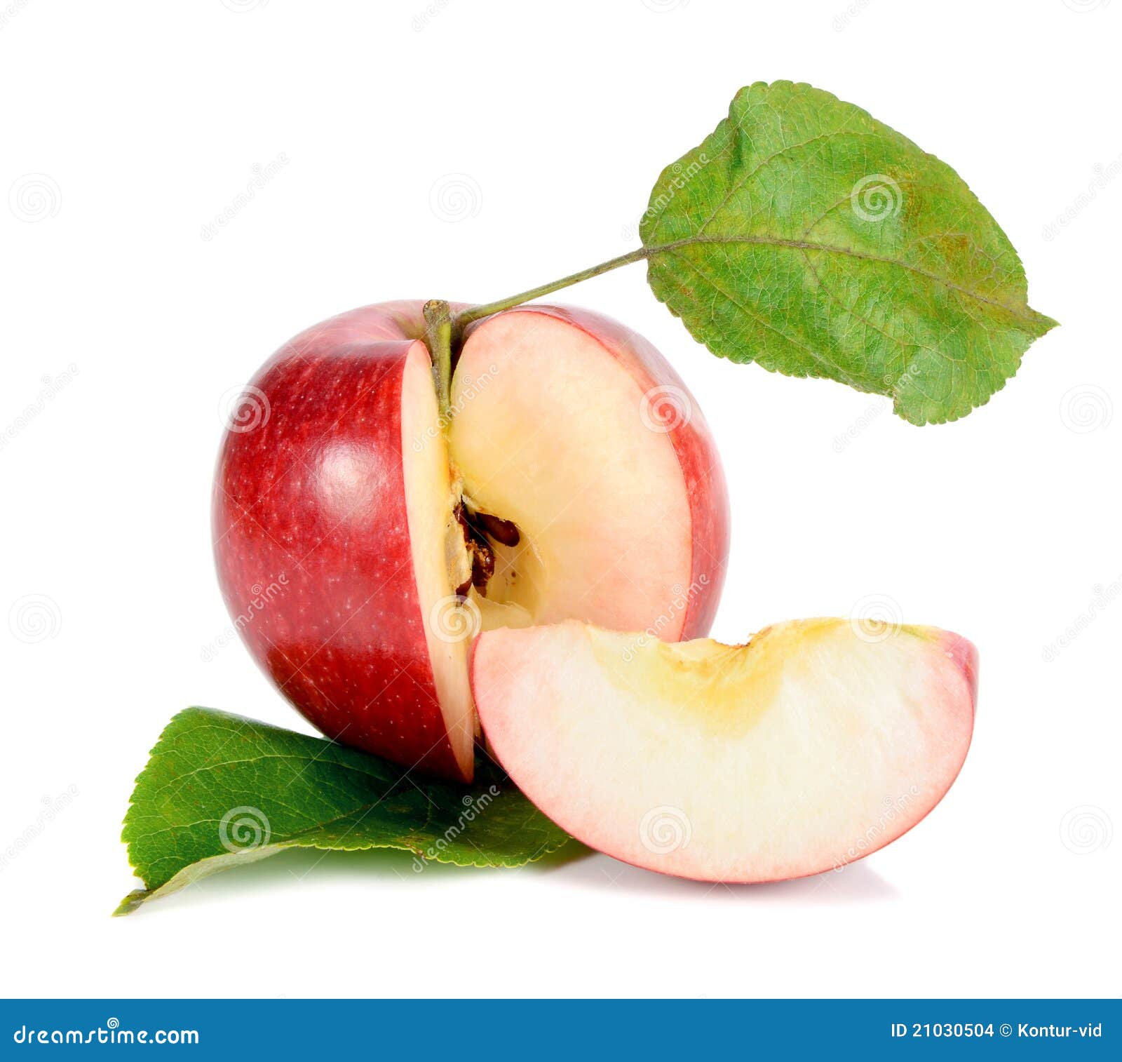 Rode Appel Met Groene Bladeren Stock Foto - Image of zoet, smakelijk ...