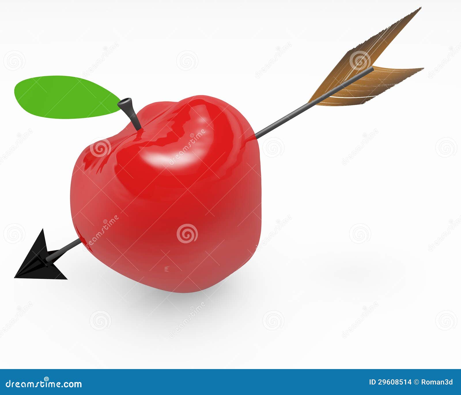 Rode appel met pijl stock illustratie. Illustration of boogschieten ...
