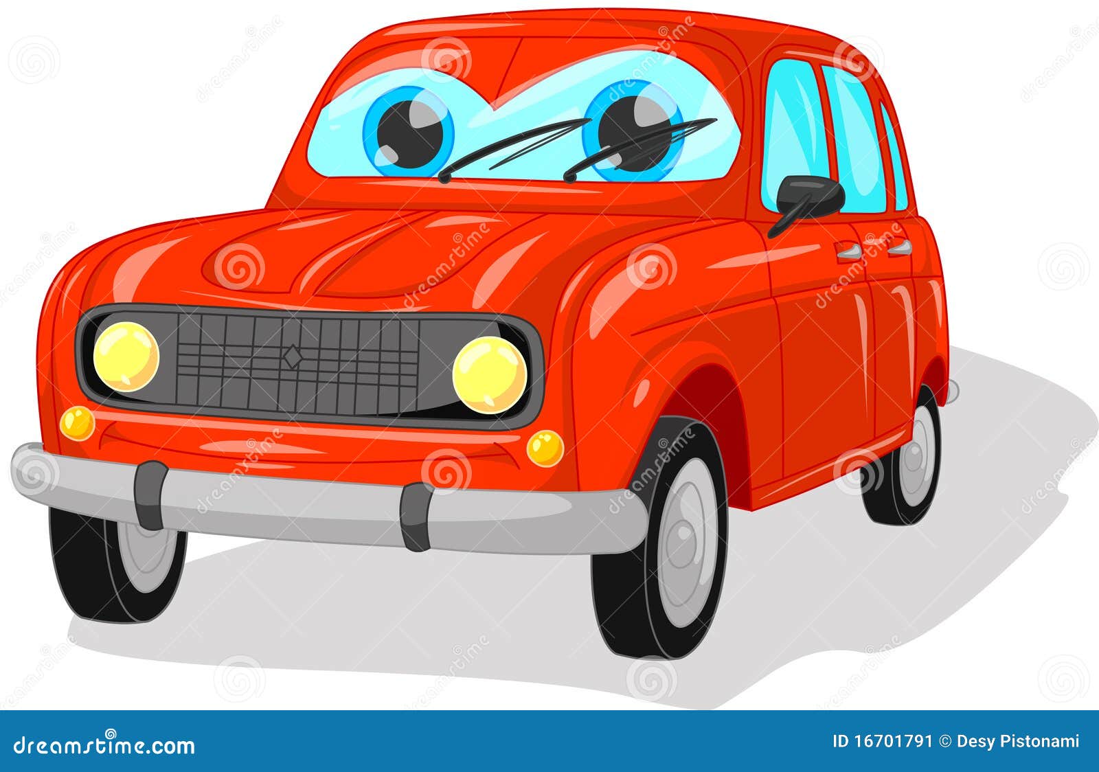 Rode auto vector illustratie. Illustration of auto, ogen - 16701791
