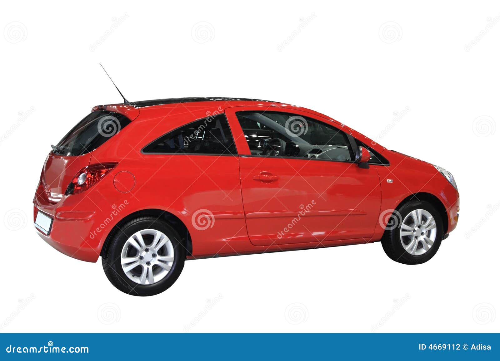 Rode auto stock foto. Image of geïsoleerd, huur, koplamp - 4669112