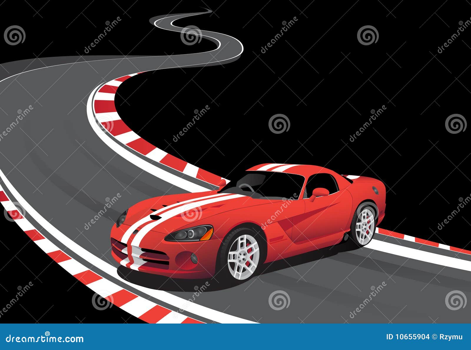Rode Auto Op Het Het Rennen Spoor Vector Illustratie - Illustration of ...