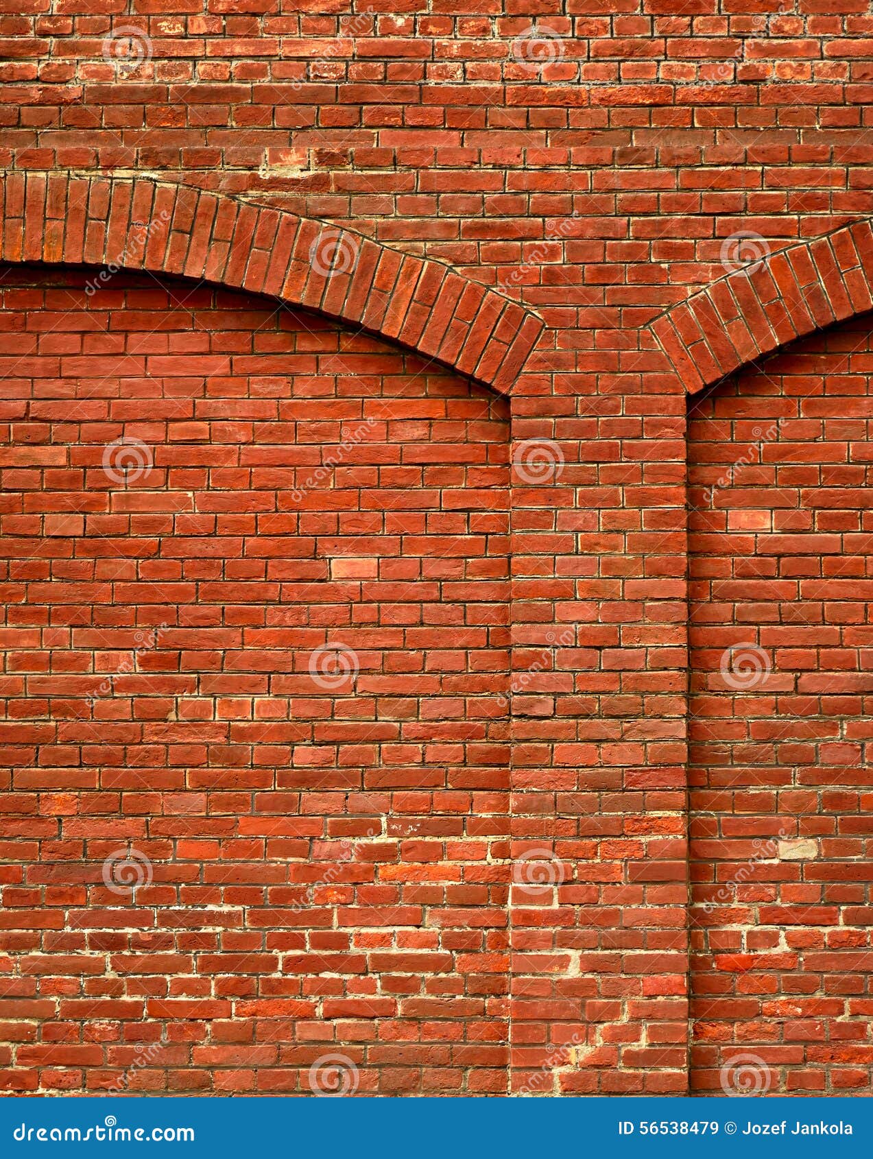 Rode Bakstenen Muur Met Boog Stock Illustratie - Illustration of ...