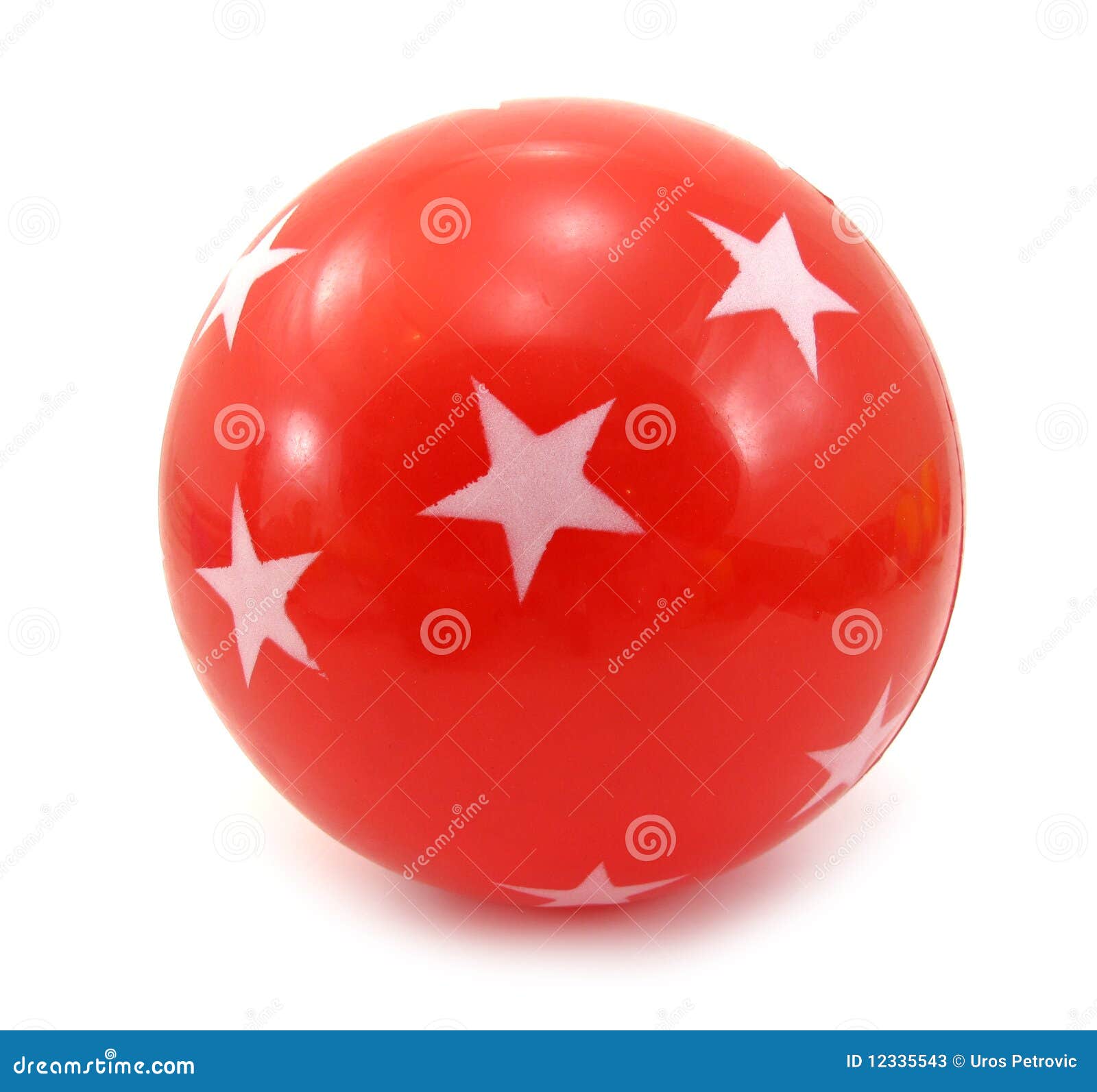 Rode Bal Met Witte Sterren Op Het Stock Afbeelding - Image of ster ...