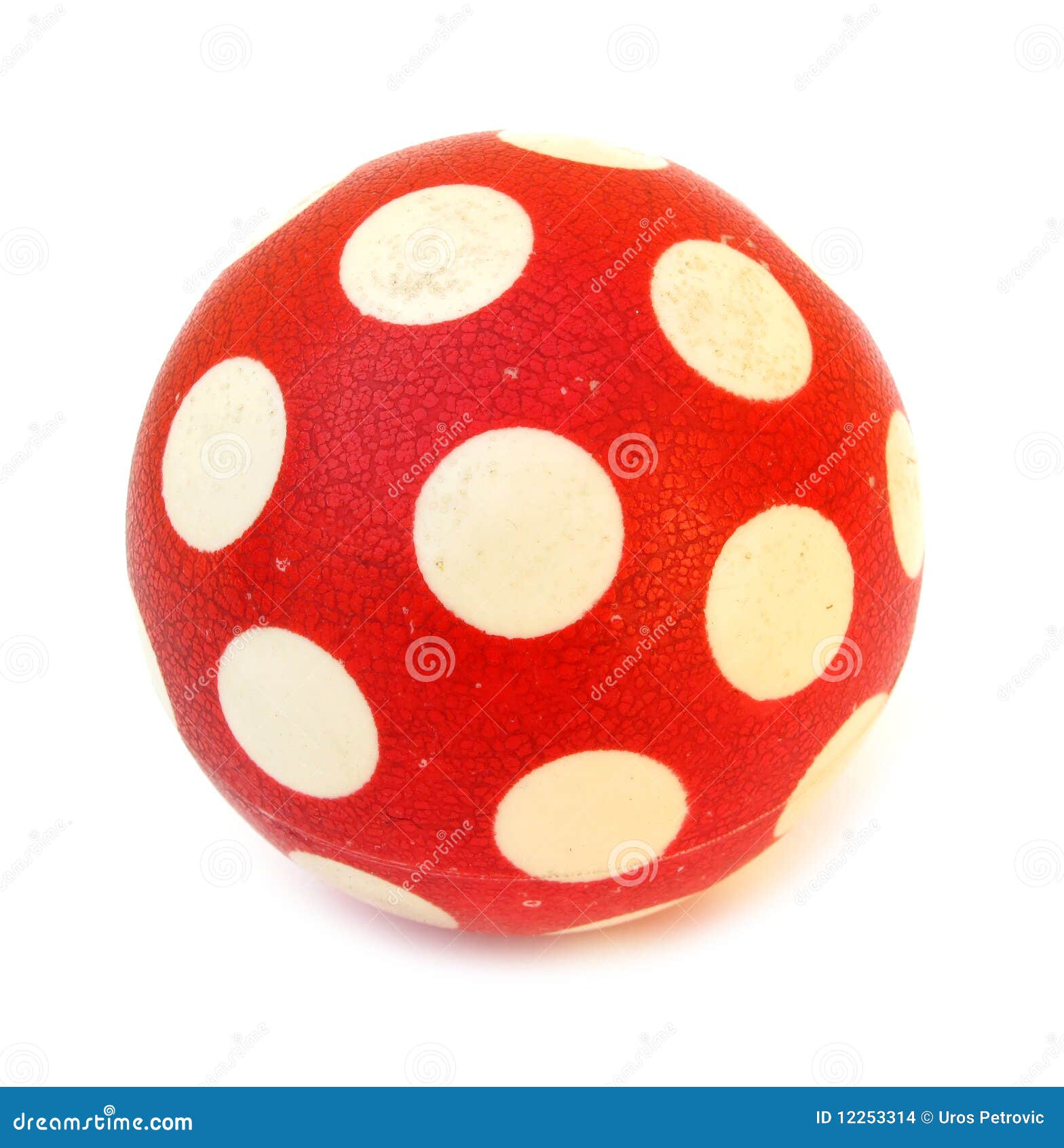 Rode bal met witte vlekken stock foto. Image of achtergrond - 12253314