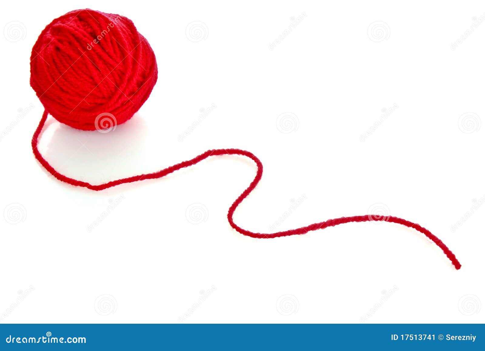 Rode Bal Van Wollen Rode Geïsoleerdee Draad Stock Afbeelding ...