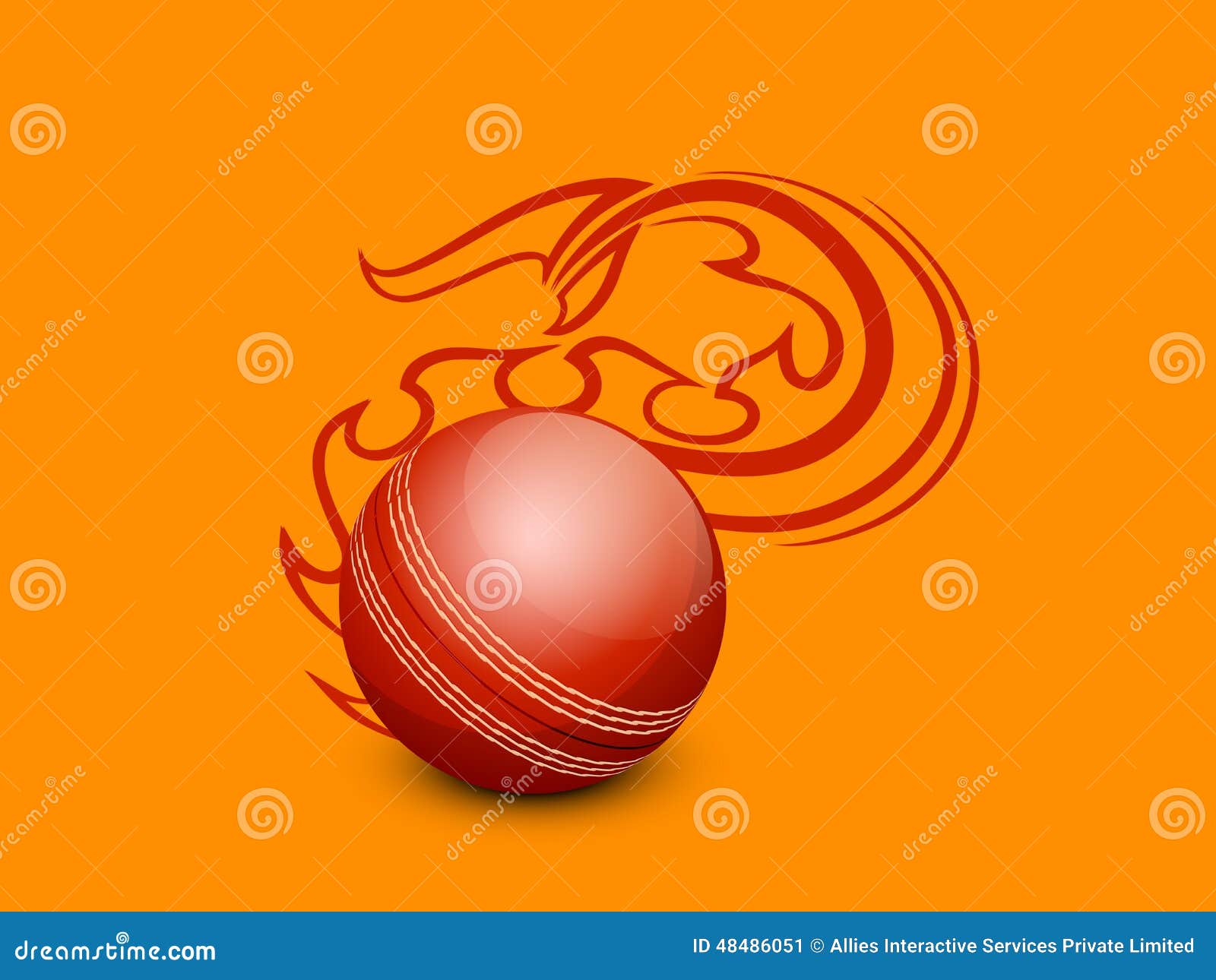 Rode Bal in Vlam Voor Veenmol Stock Illustratie - Illustration of ...