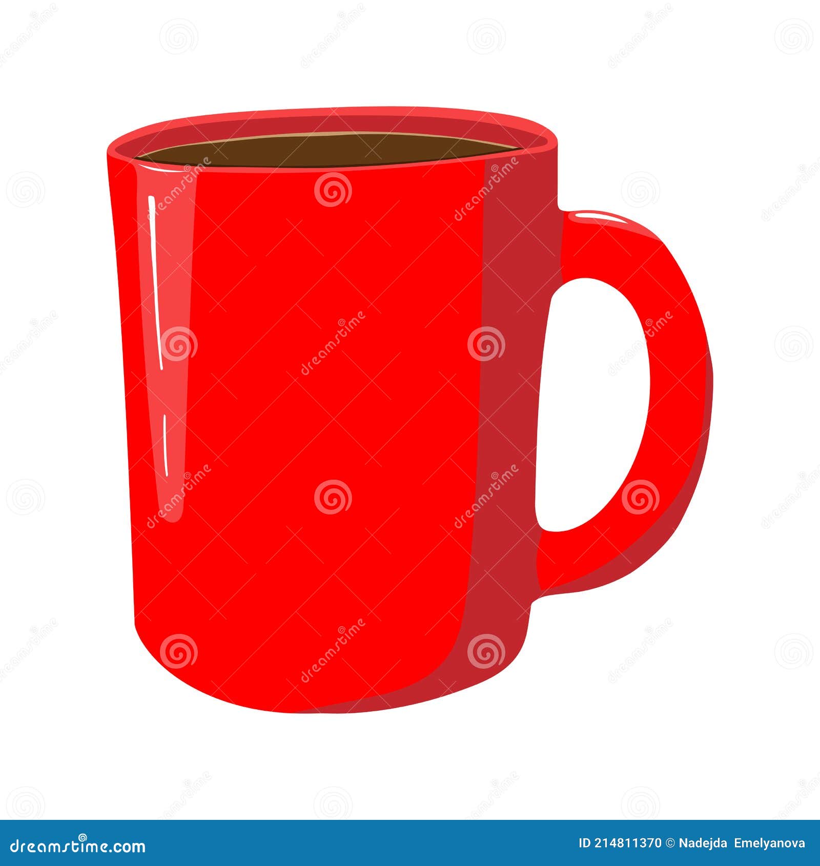 Rode beker. vector illustratie. Illustration of smakelijk - 214811370