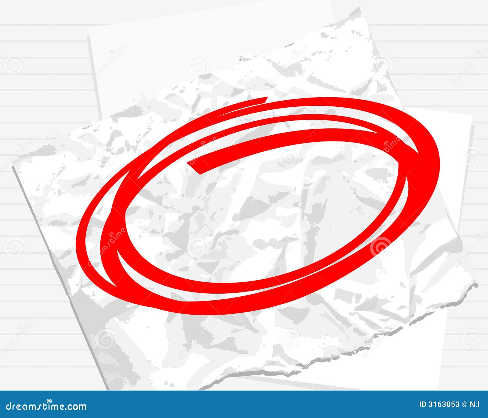 Rode cirkel op Witboek vector illustratie. Illustration of aankondiging ...