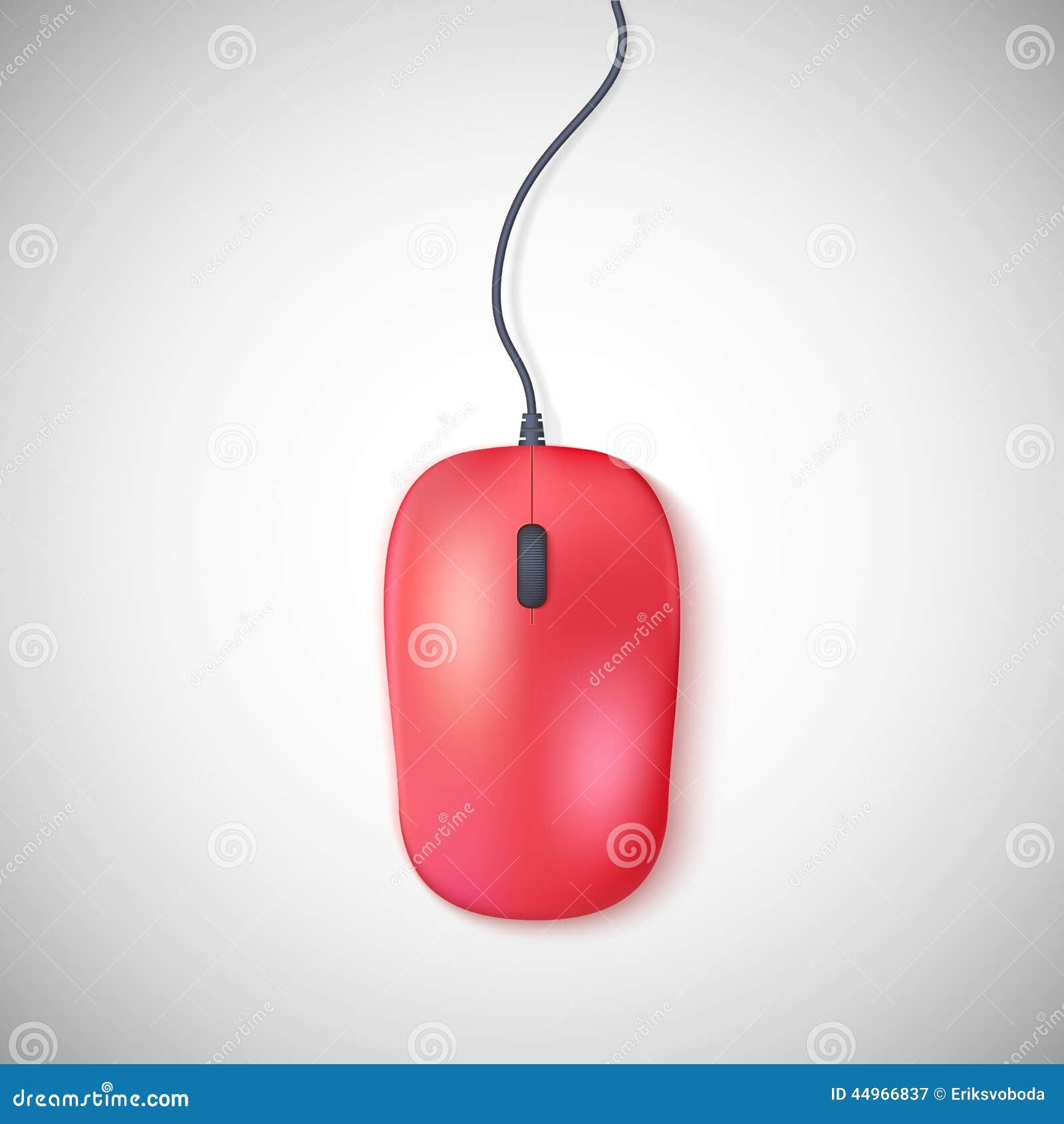 Rode computermuis op wit vector illustratie. Illustration of toebehoren ...