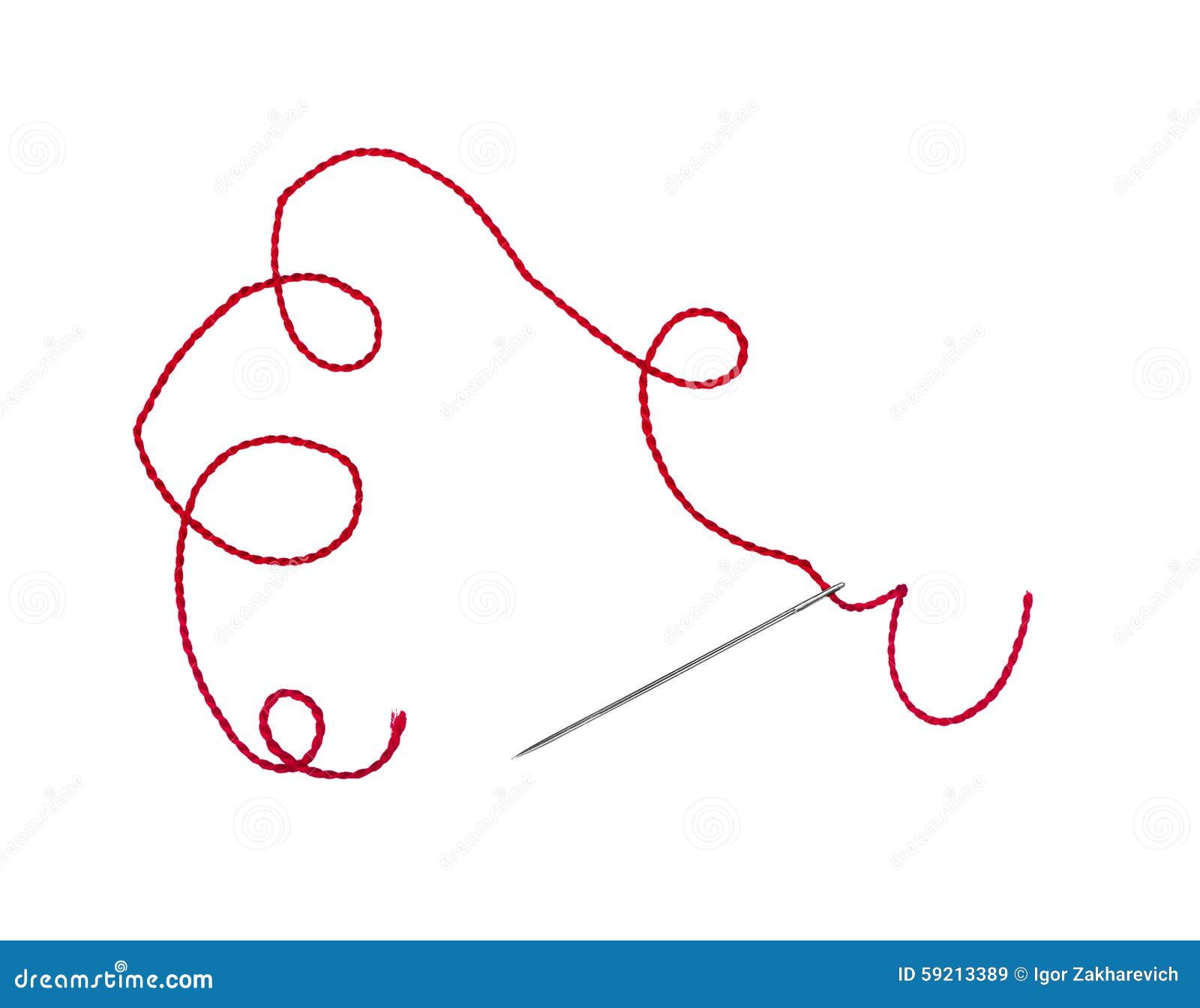 Rode Draad en Naald stock afbeelding. Image of geïsoleerd - 59213389