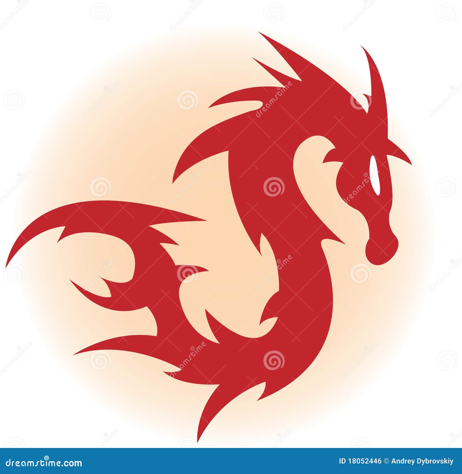 Rode draak vector illustratie. Illustration of oost, draak - 18052446