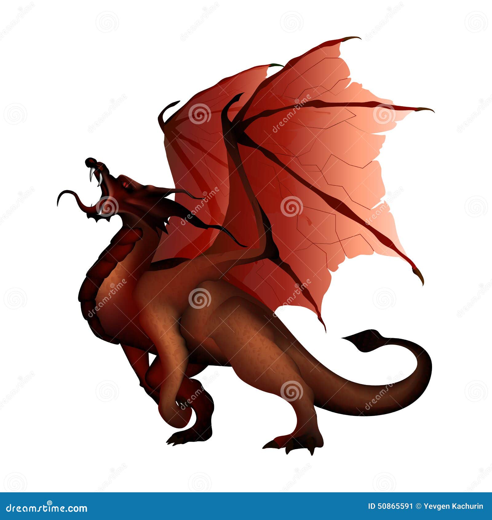 Rode draak vector illustratie. Illustration of vlieg - 50865591