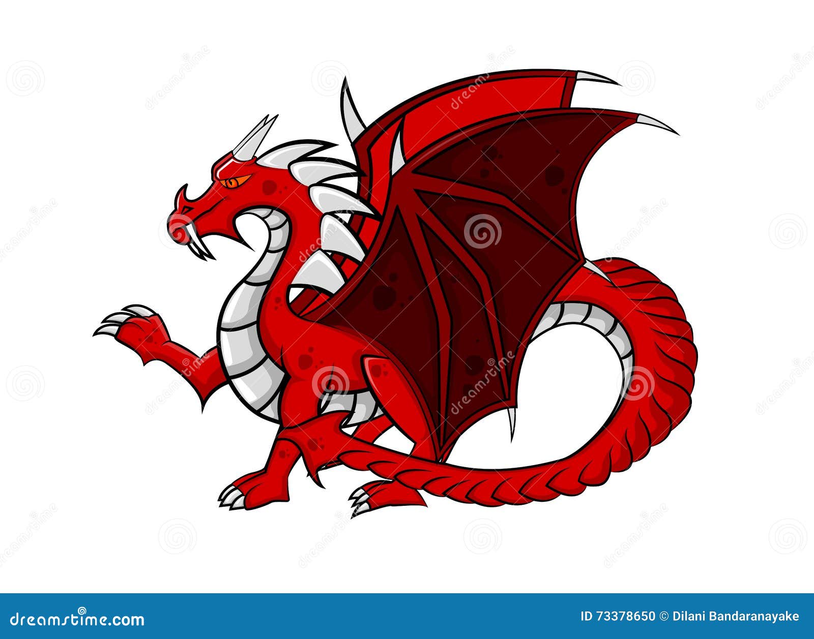 Rode draak vector illustratie. Illustration of astrologisch - 73378650