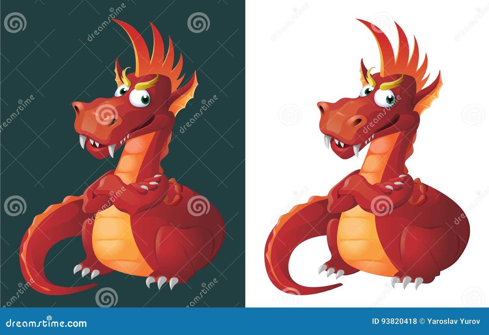 Rode draak vector illustratie. Illustration of mythisch - 93820418