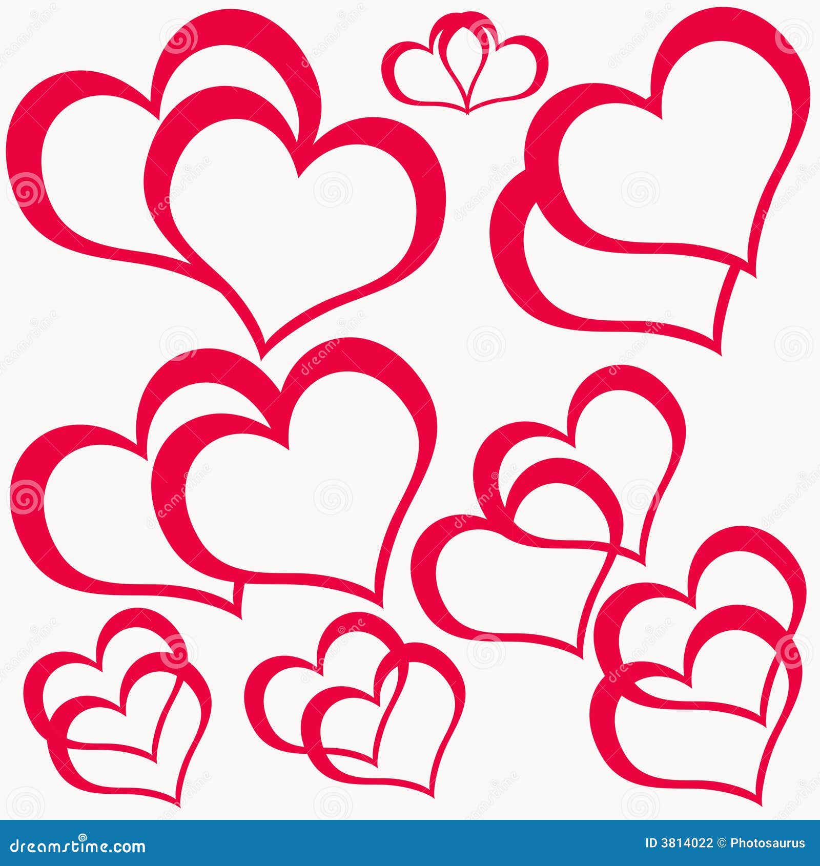 Rode dubbele harten stock illustratie. Illustration of vriendschap ...