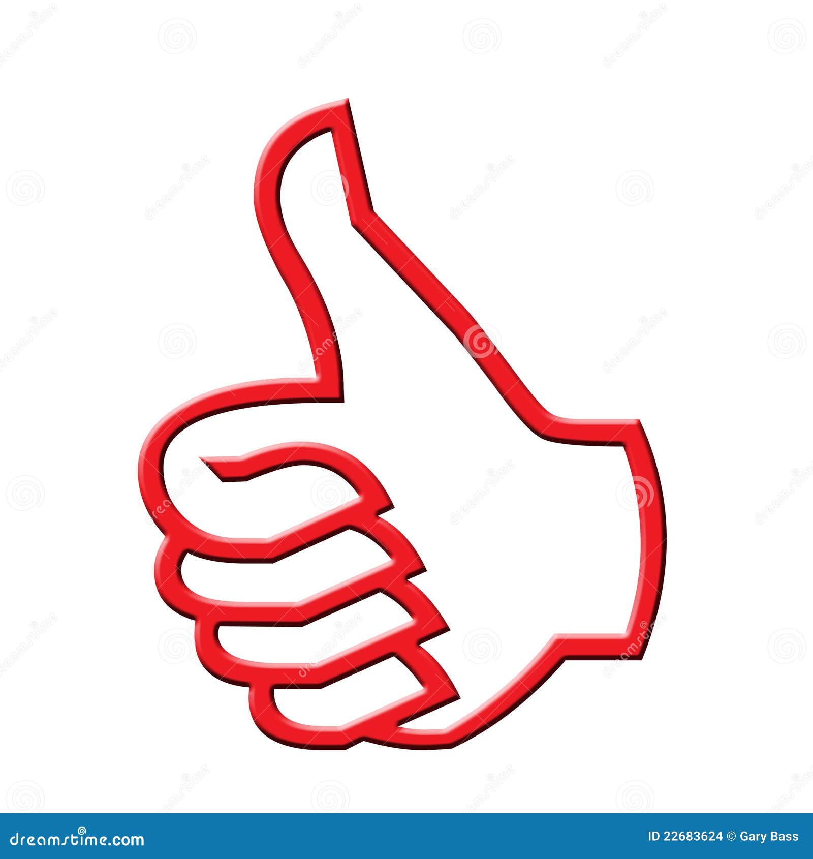 Rode duim omhoog stock illustratie. Illustration of rood - 22683624