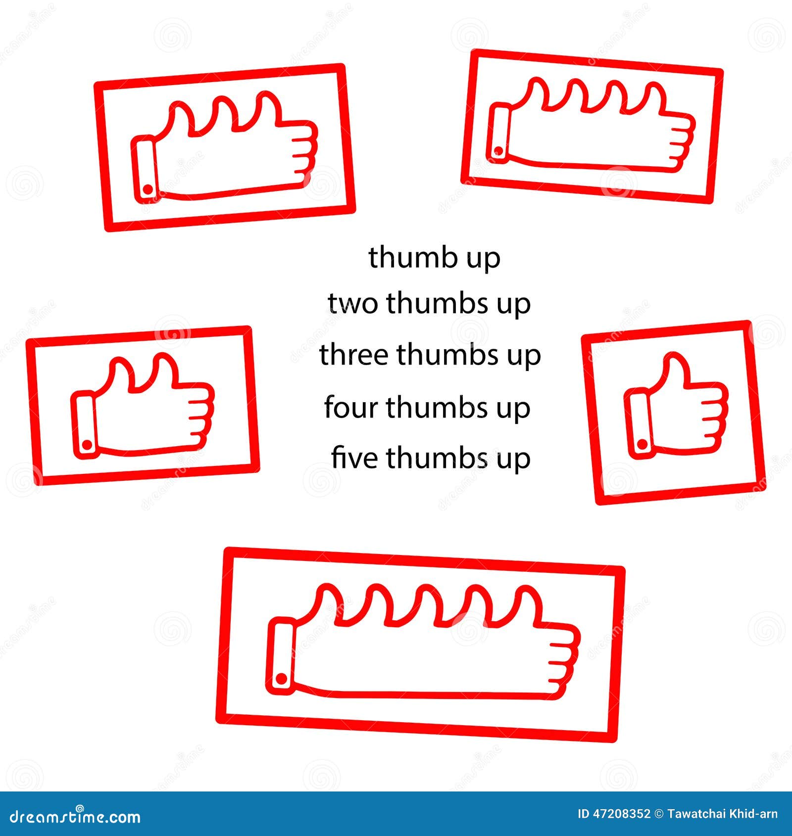 Rode Duim Omhoog Schone Zegel, Het Schatten Concept Vector Illustratie ...