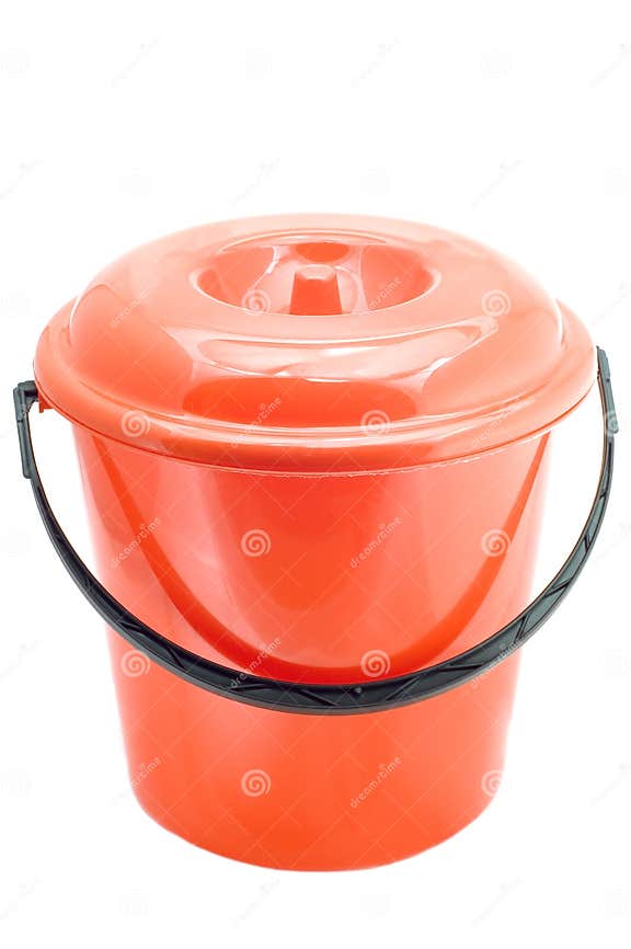 Rode emmer stock afbeelding. Image of kleur, emmer, zwevend - 4174721