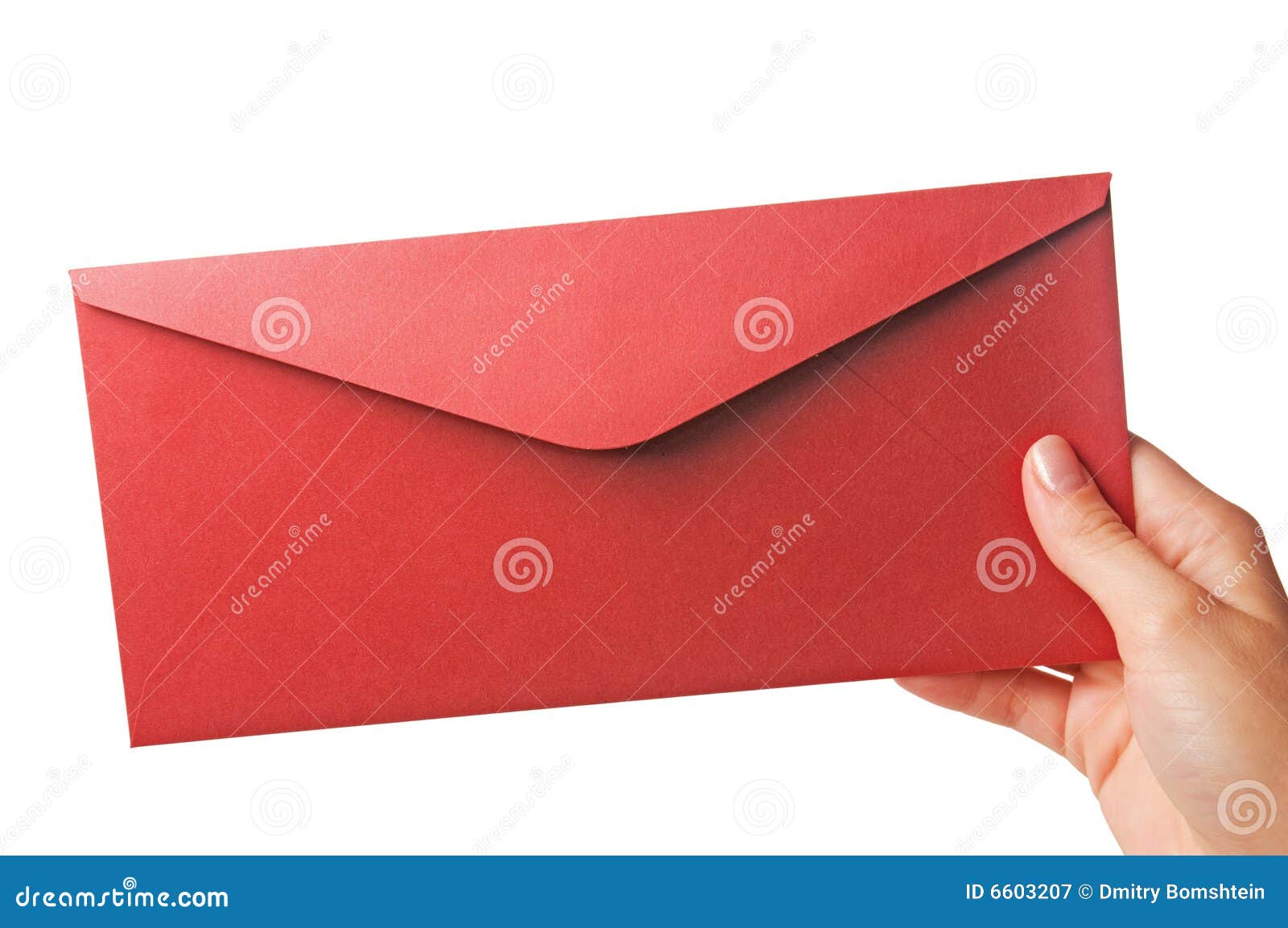 Rode envelop in de hand stock afbeelding. Image of wijfje - 6603207
