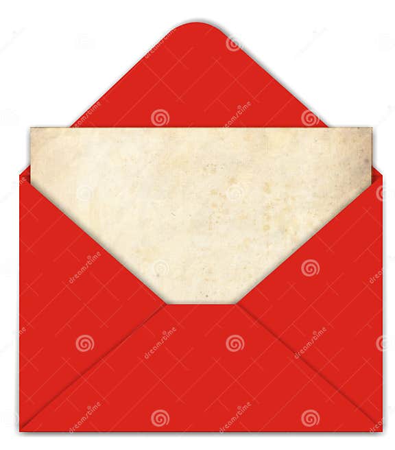 Rode Envelop Met Oud Document Stock Foto - Image of vrolijk, brief: 8409462