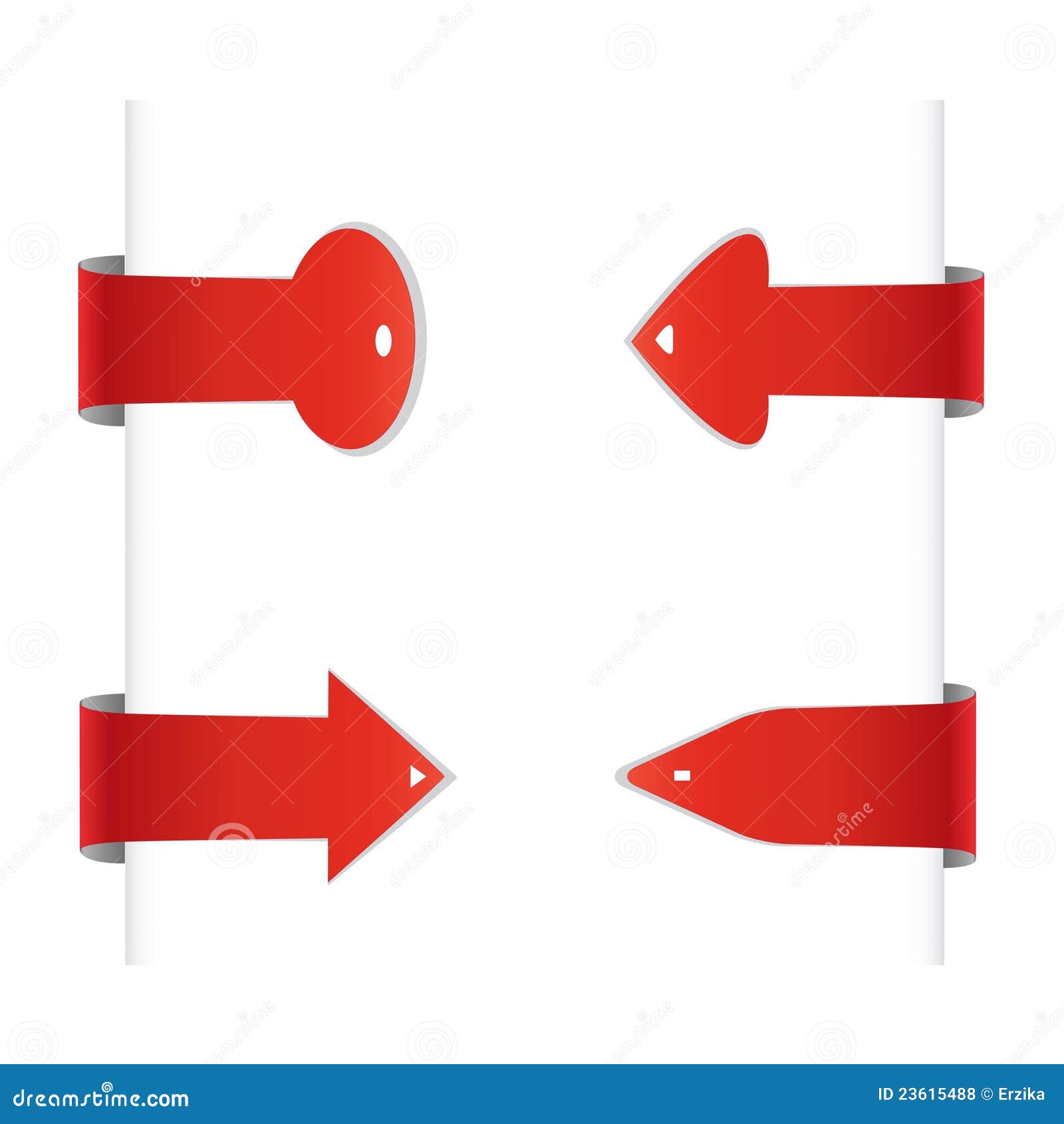 Rode etiketten, pijlen vector illustratie. Illustration of punt - 23615488