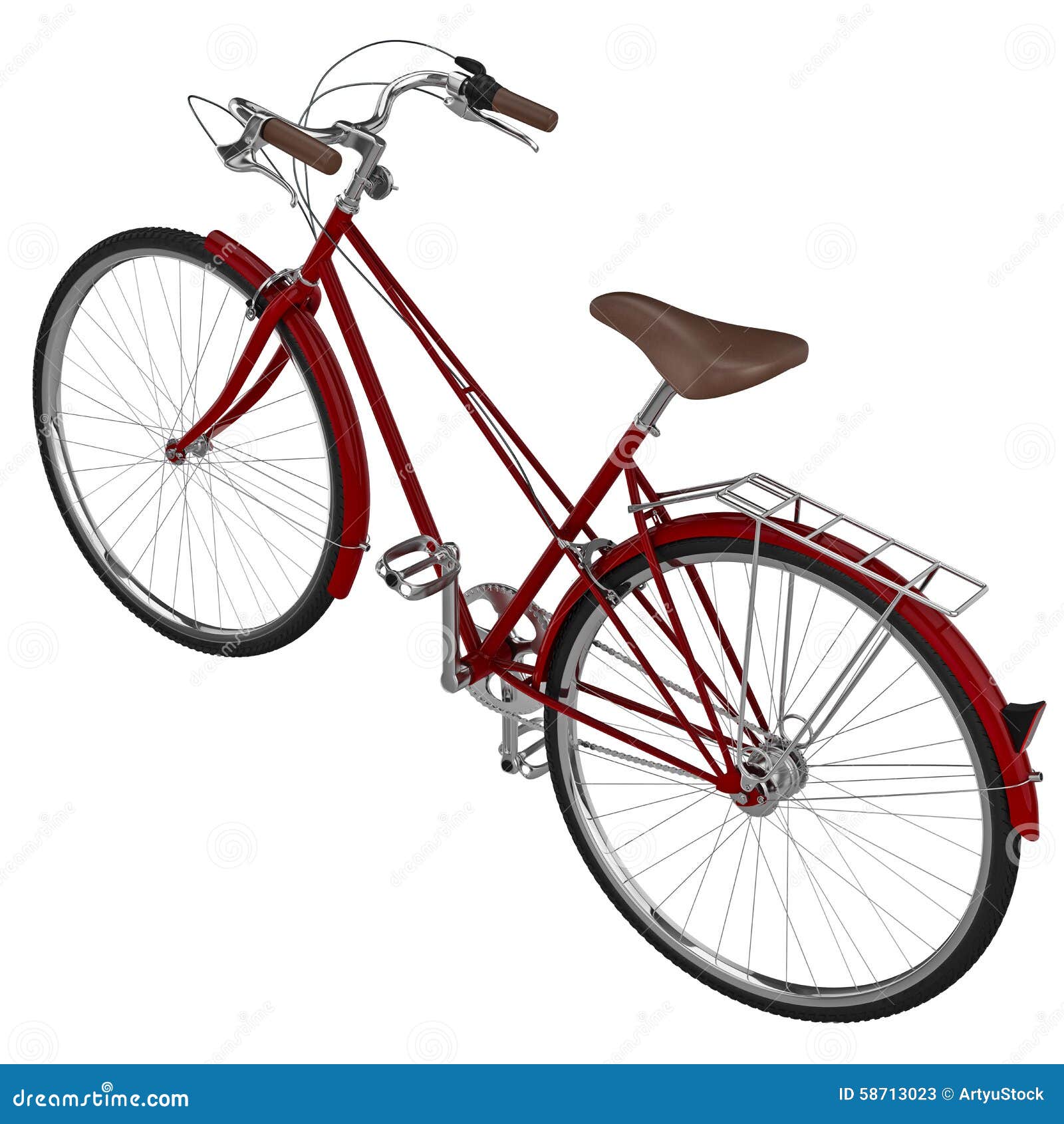 Rode Fiets Met Chroom 3D Grafisch Stock Illustratie - Illustration of ...