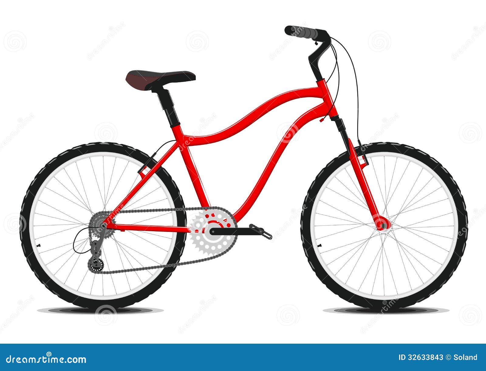 Rode Fiets Op Een Witte Achtergrond. Vector. Vector Illustratie ...