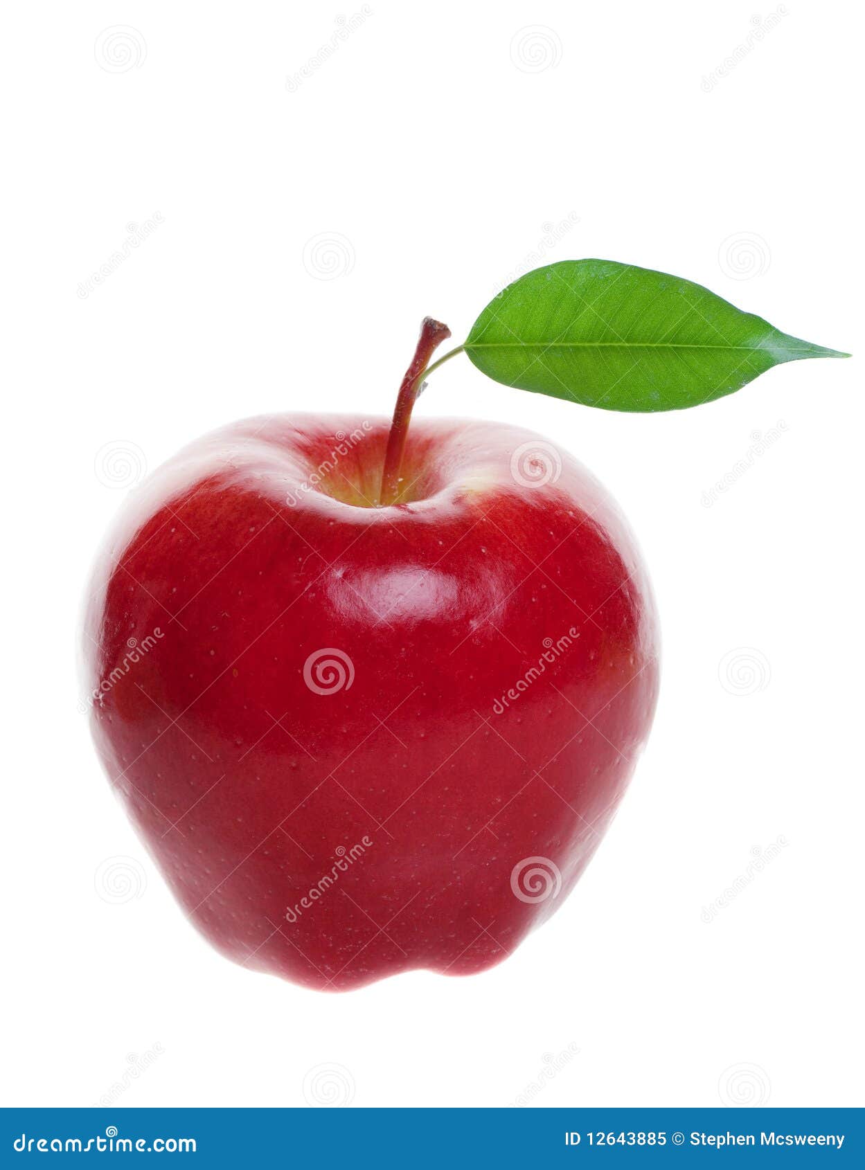 Rode geïsoleerdee appel stock afbeelding. Image of vegetariër - 12643885