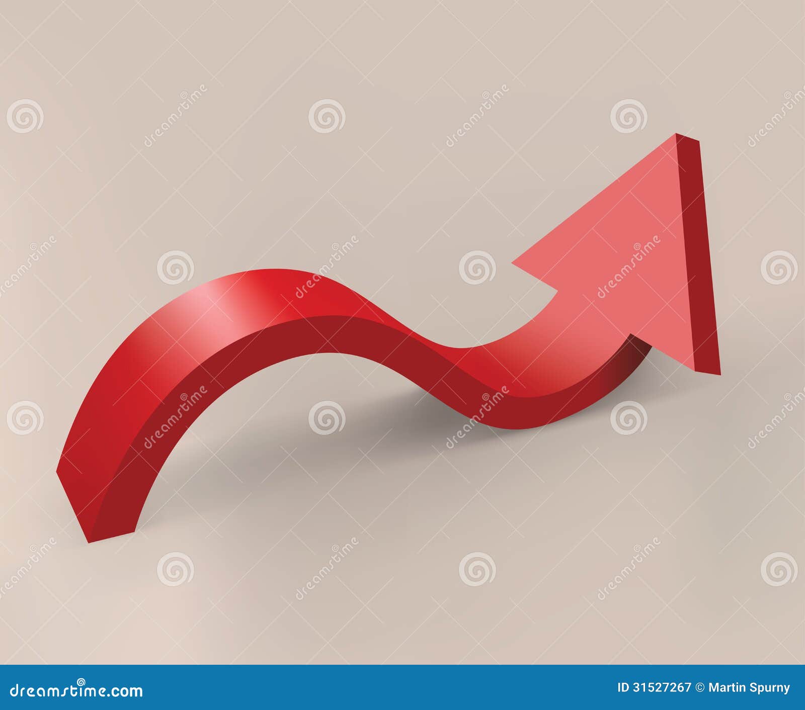 Rode gebogen pijl vector illustratie. Illustration of richting - 31527267