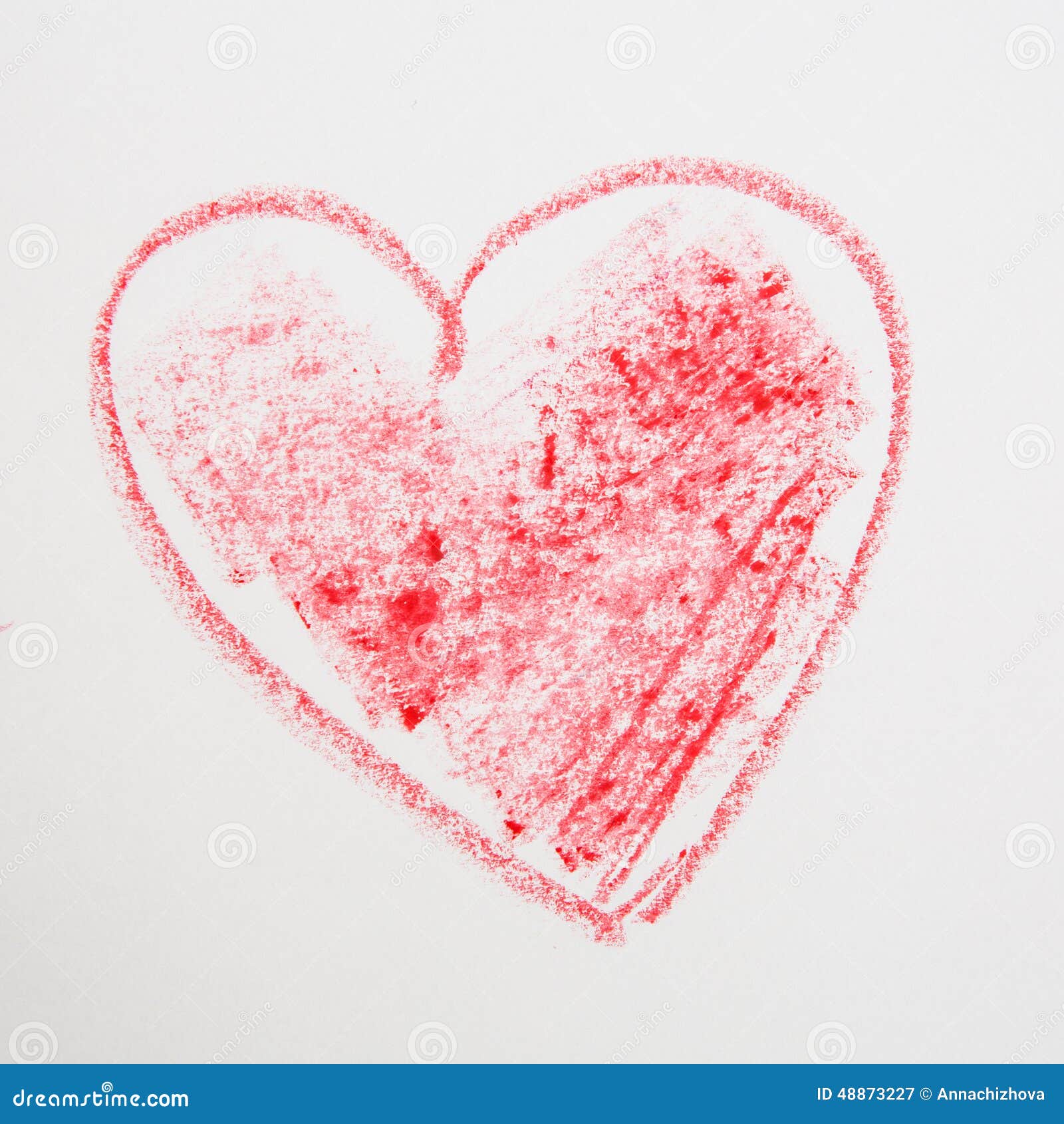 Rode Grote Hartvorm De Tekening Van Het Potlood Stock Afbeelding ...