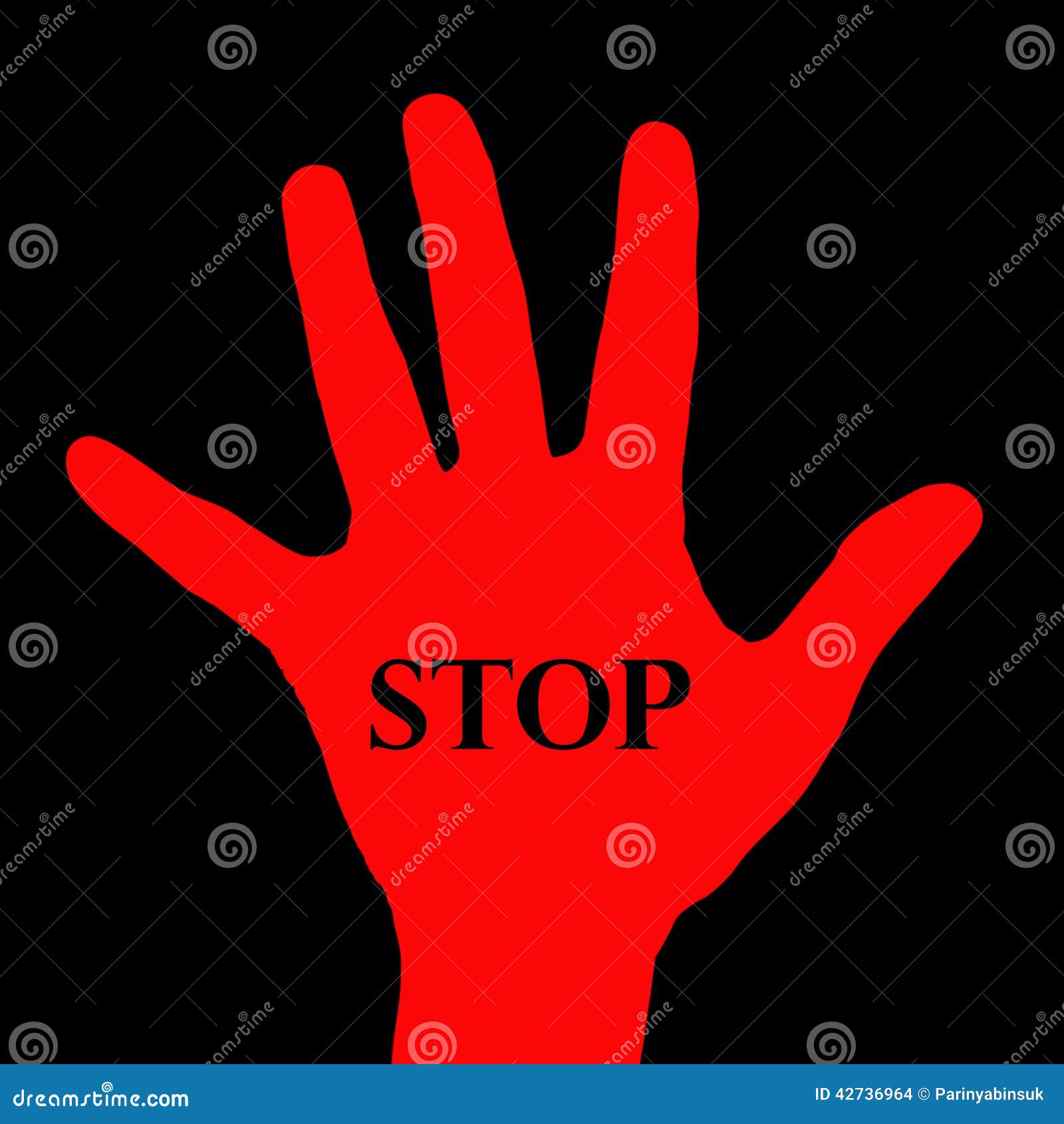 Rode hand met woordeinde stock foto. Image of affiche - 42736964