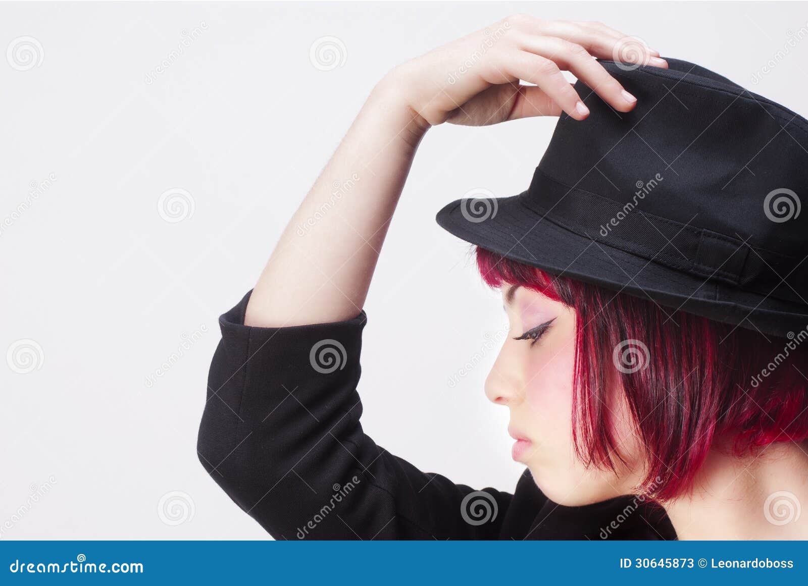 Rode haren en Zwarte hoed stock afbeelding. Image of zorg - 30645873