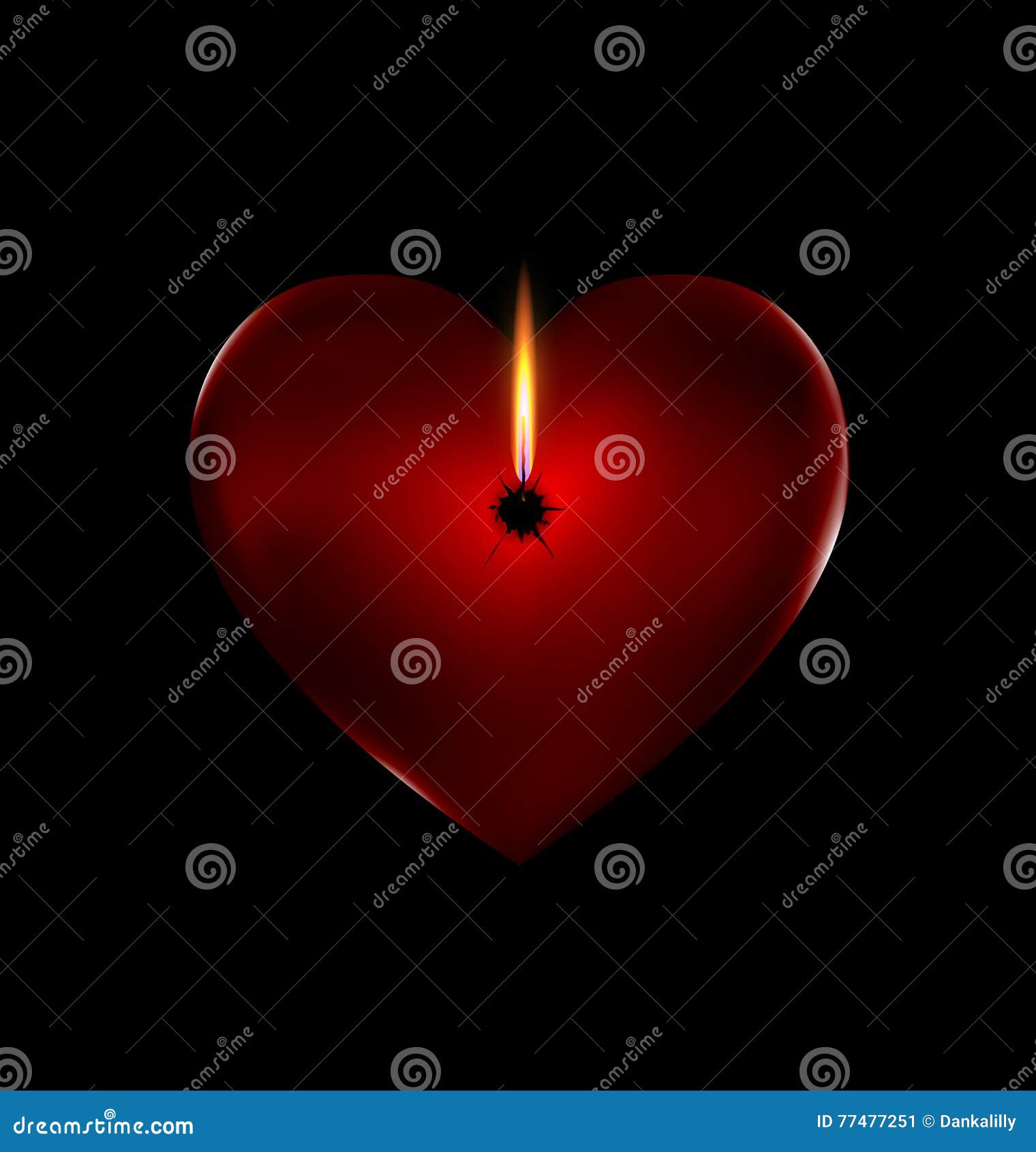 Rode hart en brand vector illustratie. Illustration of gekwetst - 77477251