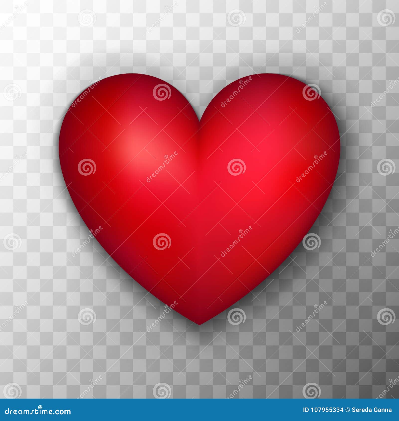 Rode Hart Transparante Achtergrond Vector Illustratie - Illustration of ...