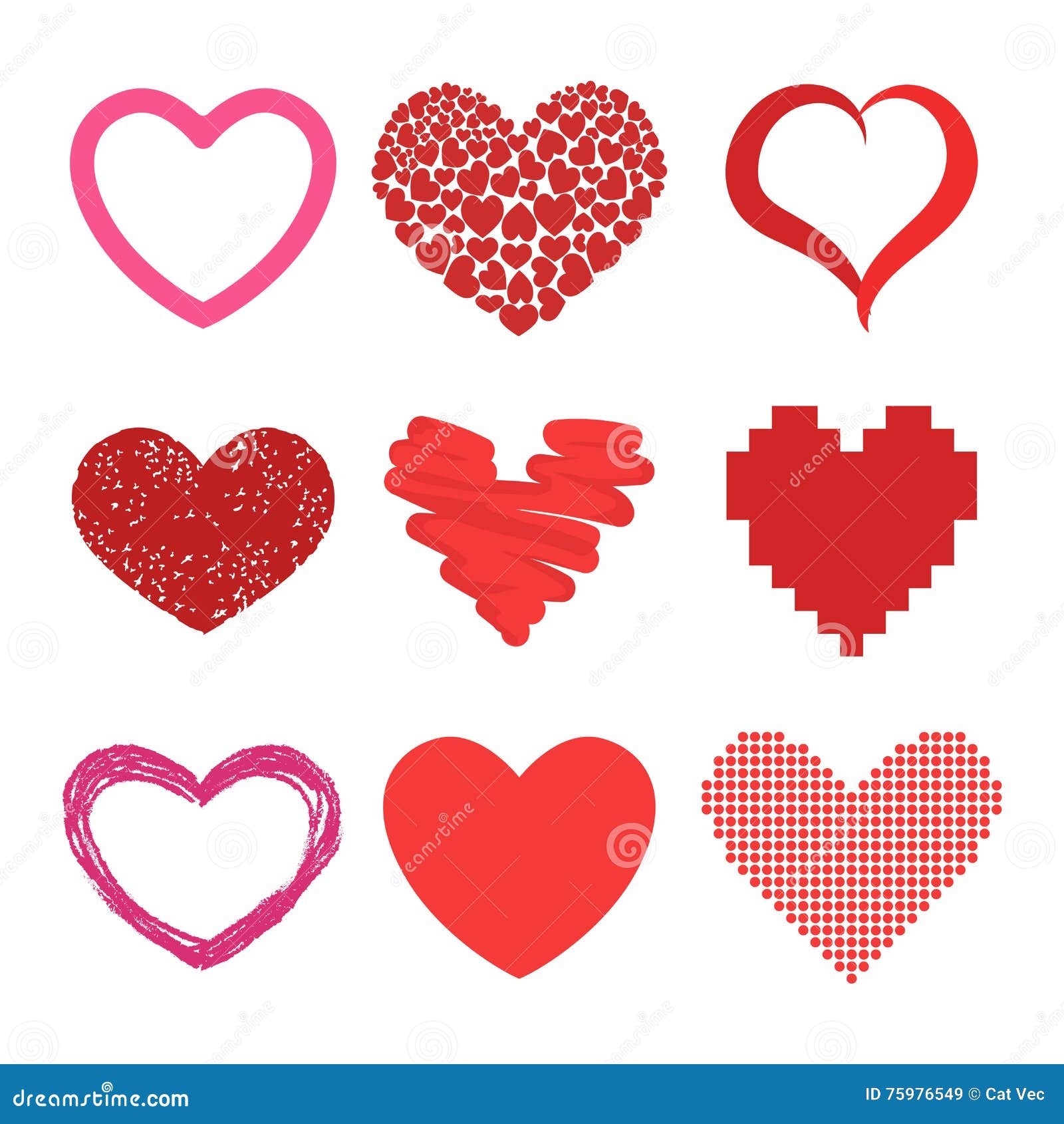 Rode Hart Vectorpictogrammen Vector Illustratie - Illustration of ...