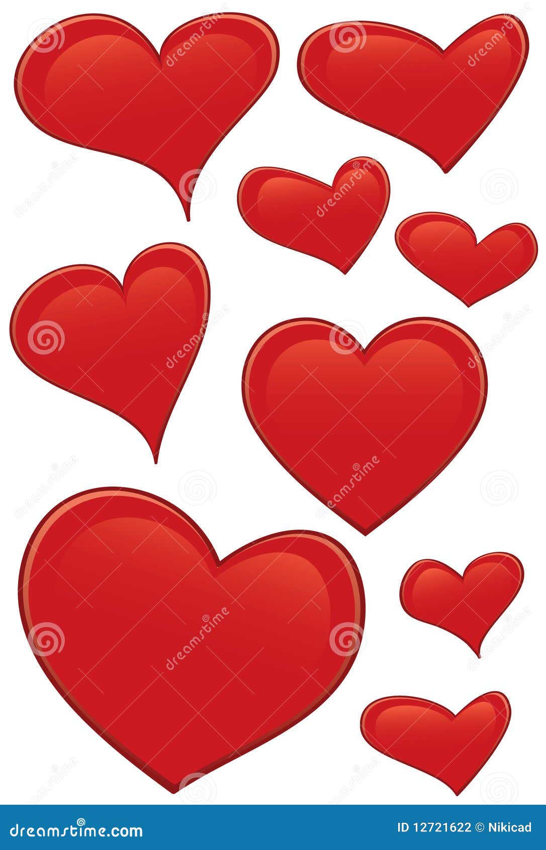 Rode Harten vector illustratie. Illustration of emotie - 12721622