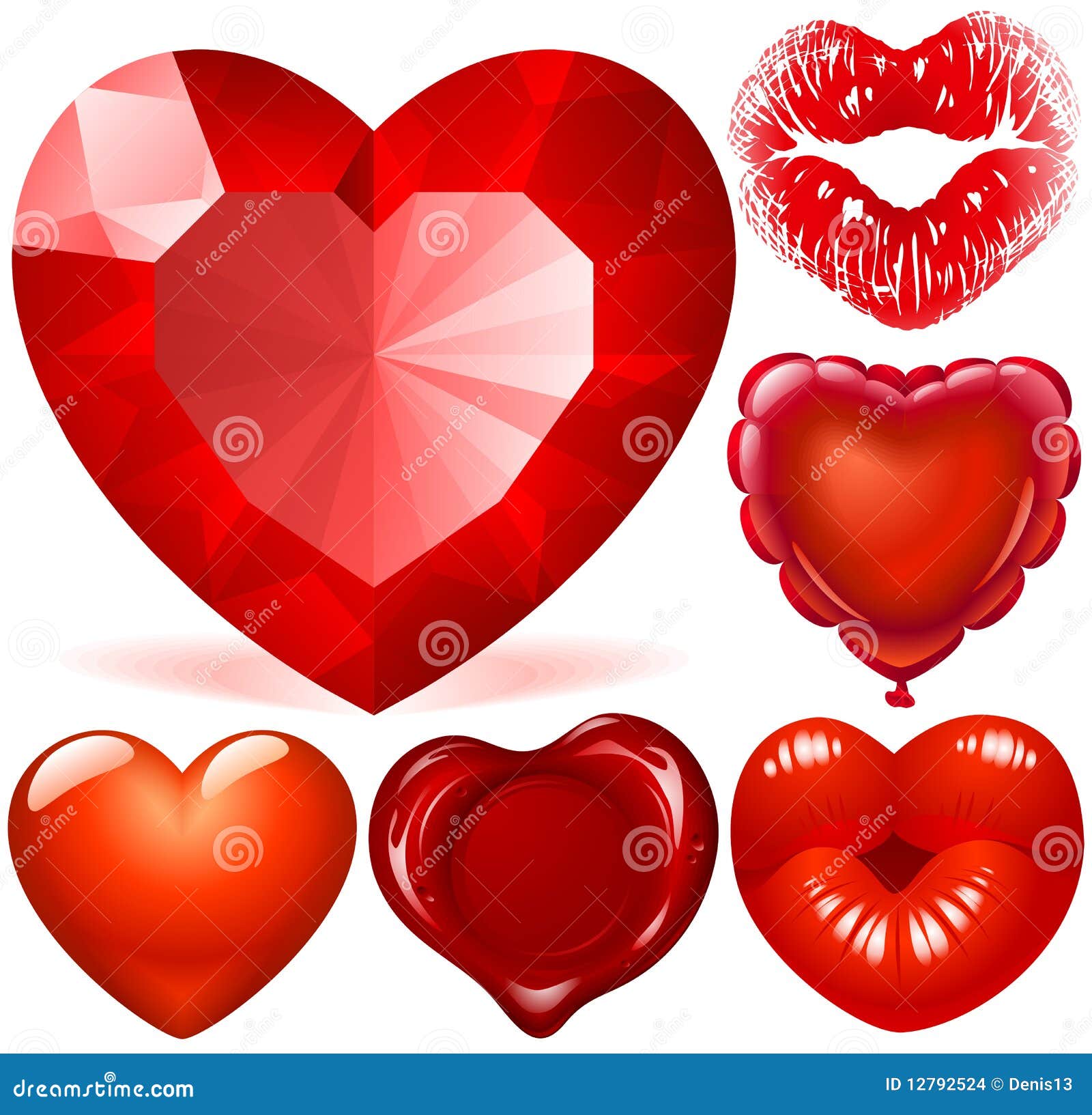 Rode Harten vector illustratie. Illustration of pictogram - 12792524