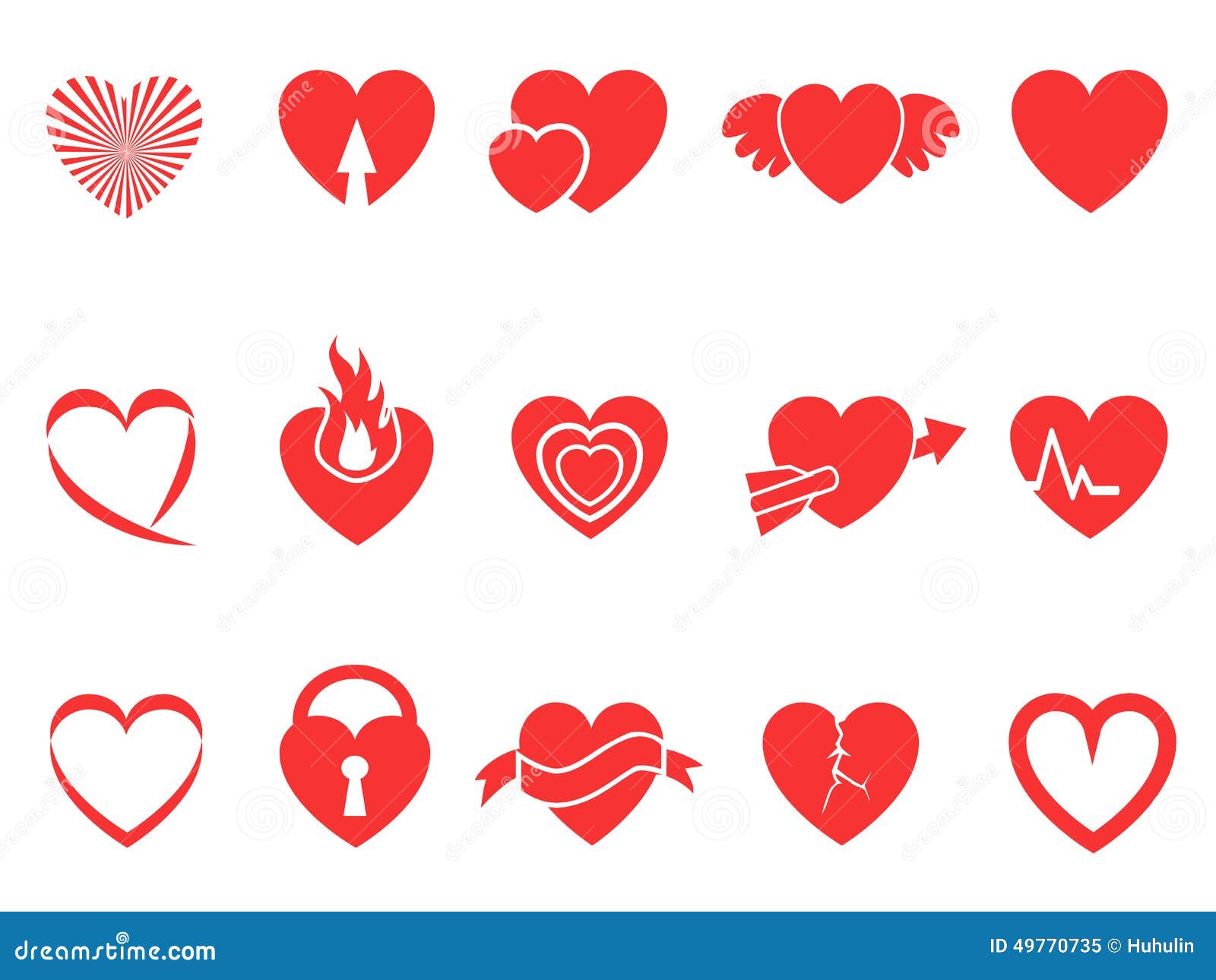 Rode hartpictogrammen vector illustratie. Illustration of vakantie ...